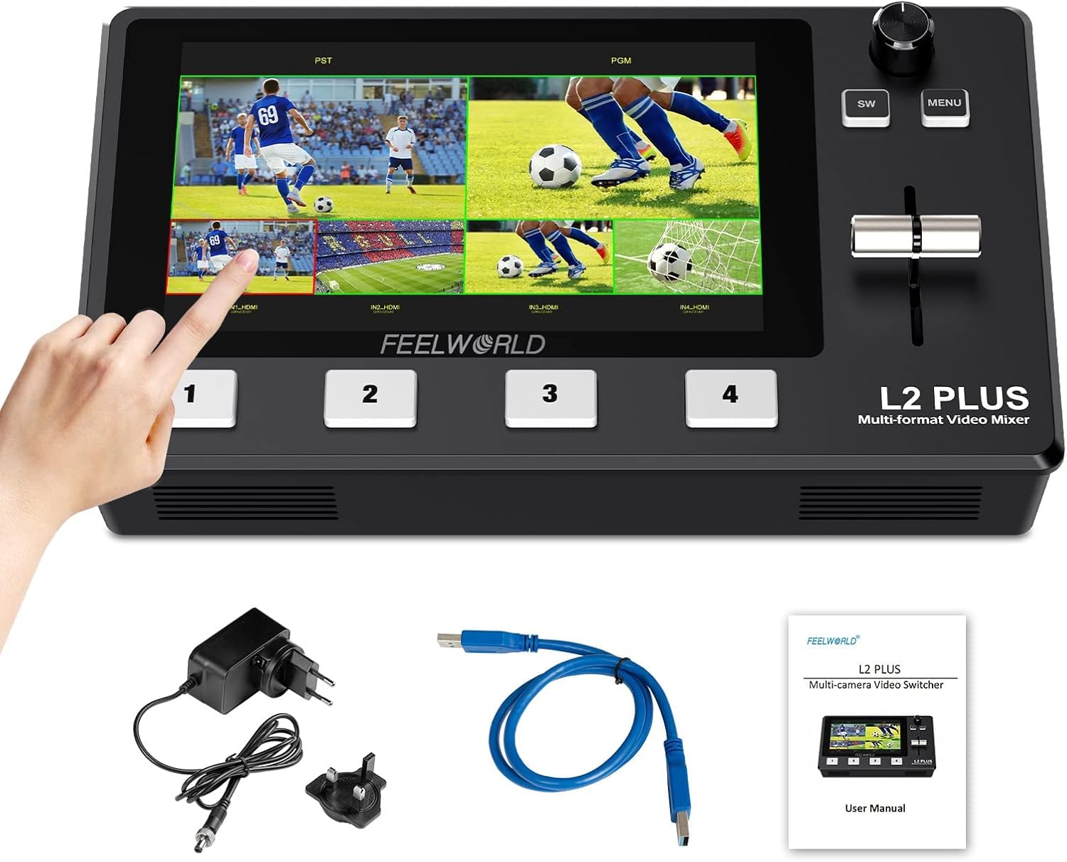 Amazon.com: FEELWORLD L2 Plus Multi Camera Video Mixer Switcher, 5.5 ...