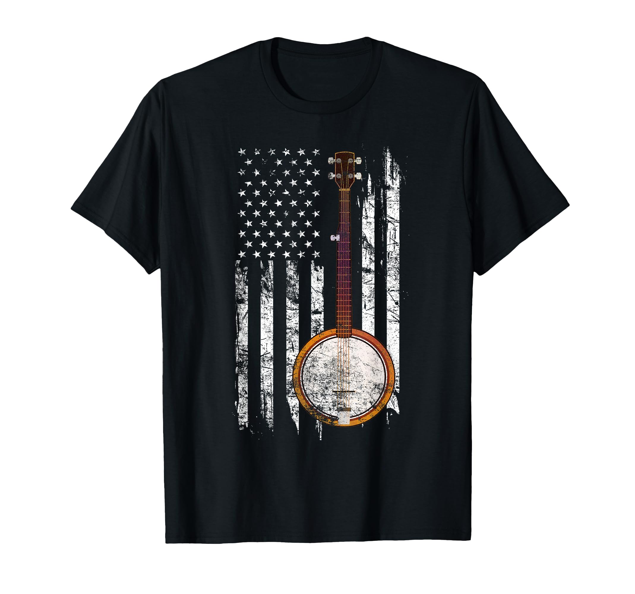 Amazon.com: Bluegrass Banjo Shirt - American US Flag Shirt T-Shirt ...