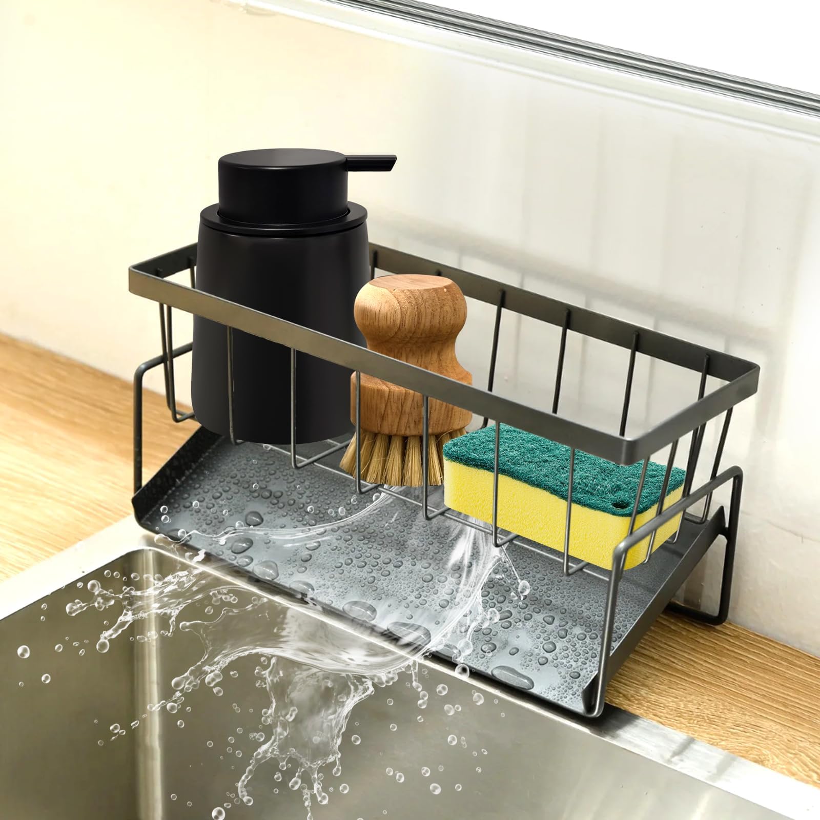 Amazon.com - WERJOURU Sponge Holder for Kitchen Sink, Stainless Steel ...