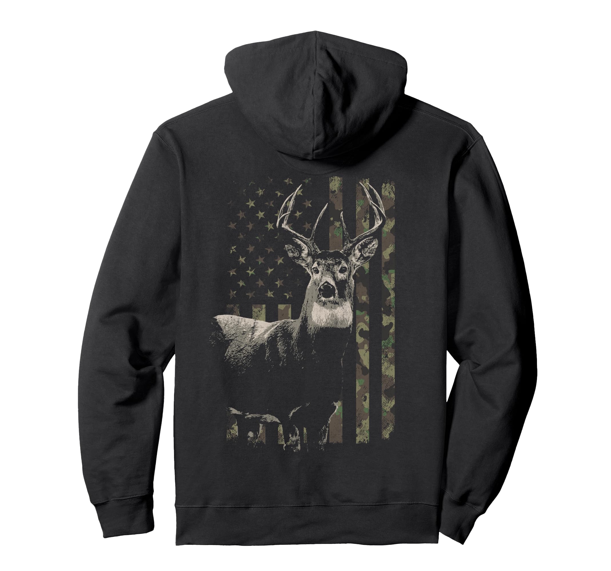 Amazon.com: Hunting Camo American Flag Deer Camouflage (Design on Back ...
