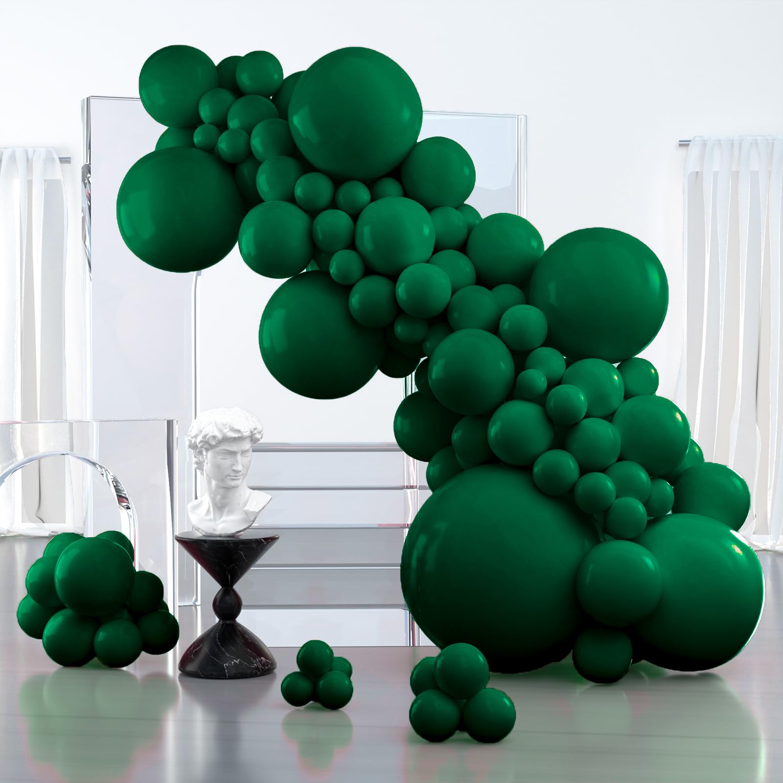 Amazon.com: PartyWoo Hunter Green Balloons, 127 pcs Dark Green Balloons Different Sizes Pack of ...