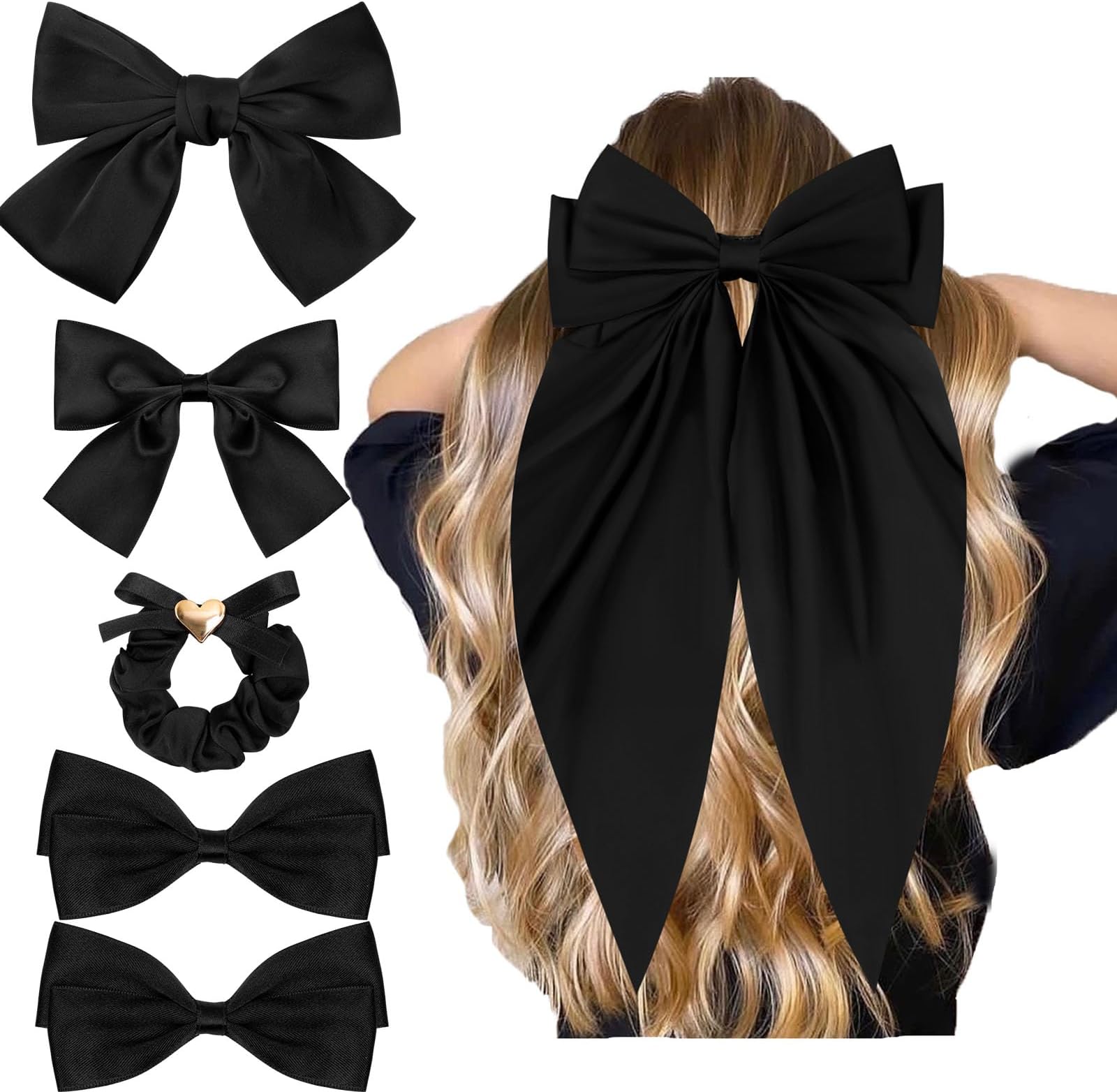 Amazon.com : WENANA Oversized Hair Bows for Women - Large Hair Ribbon ...
