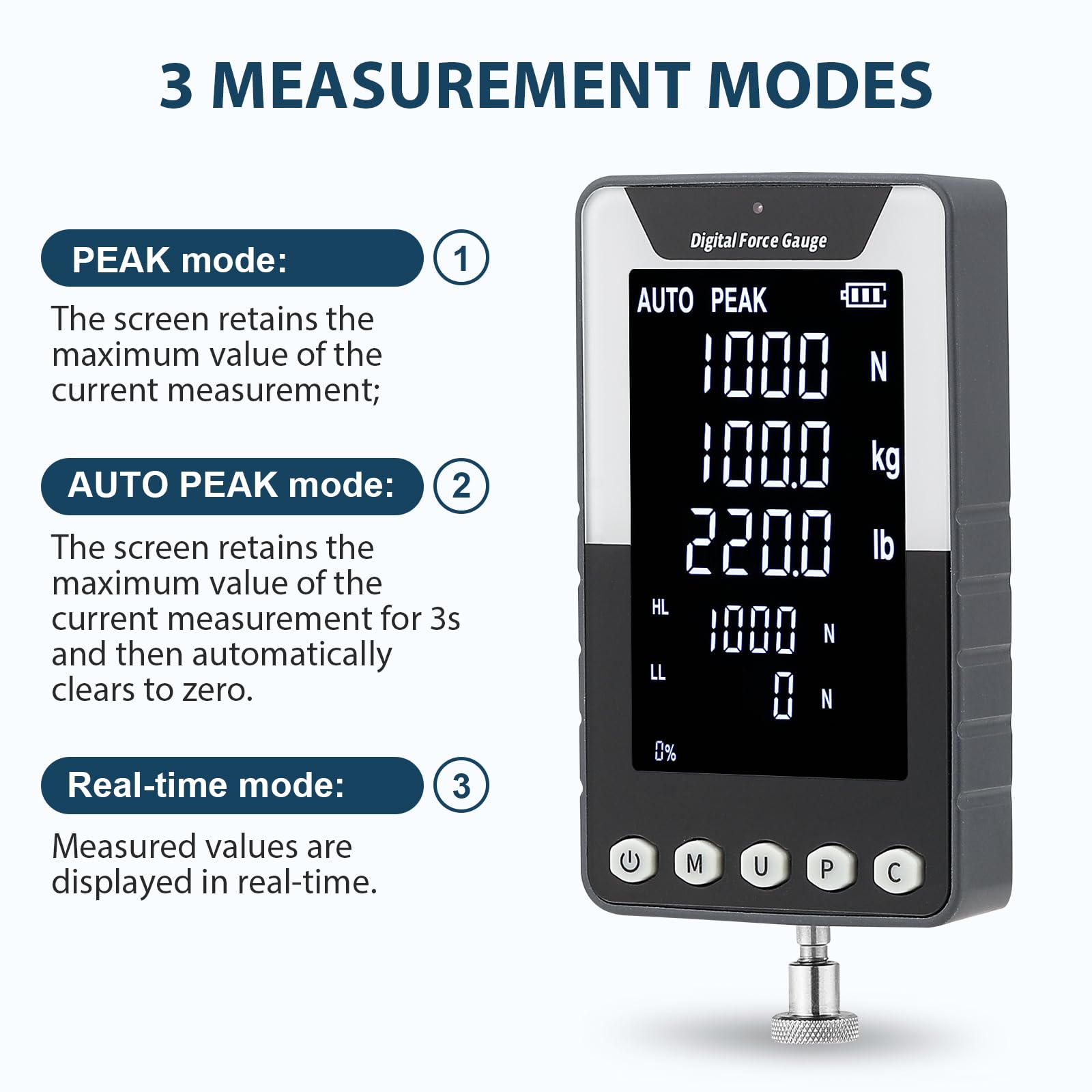 Snapklik.com : Mxmoonfree 1000N Digital Force Gauge Push Pull Gauge