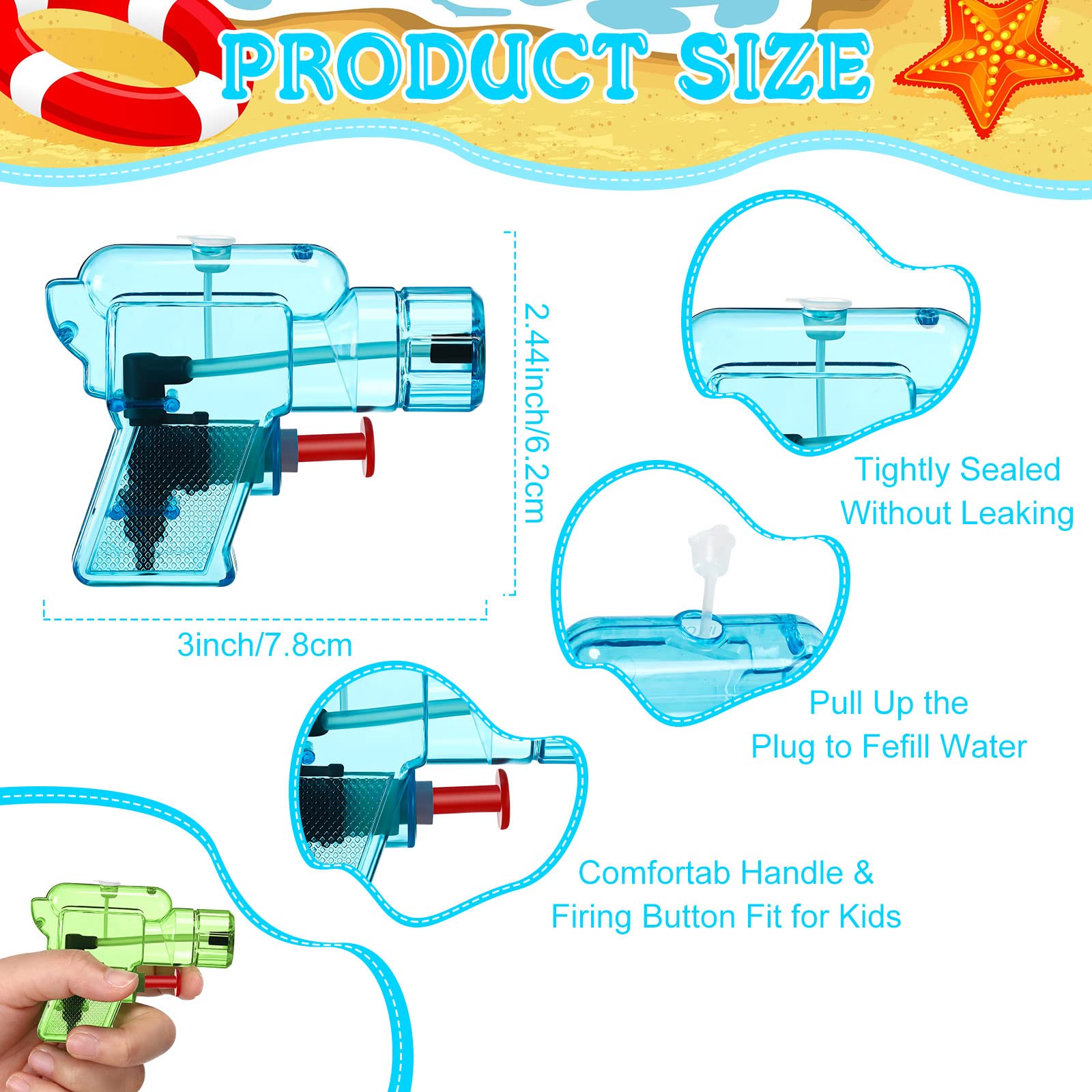 Snapklik.com : 100 Pack Mini Water Gun For Boys And Girls, Colorful ...