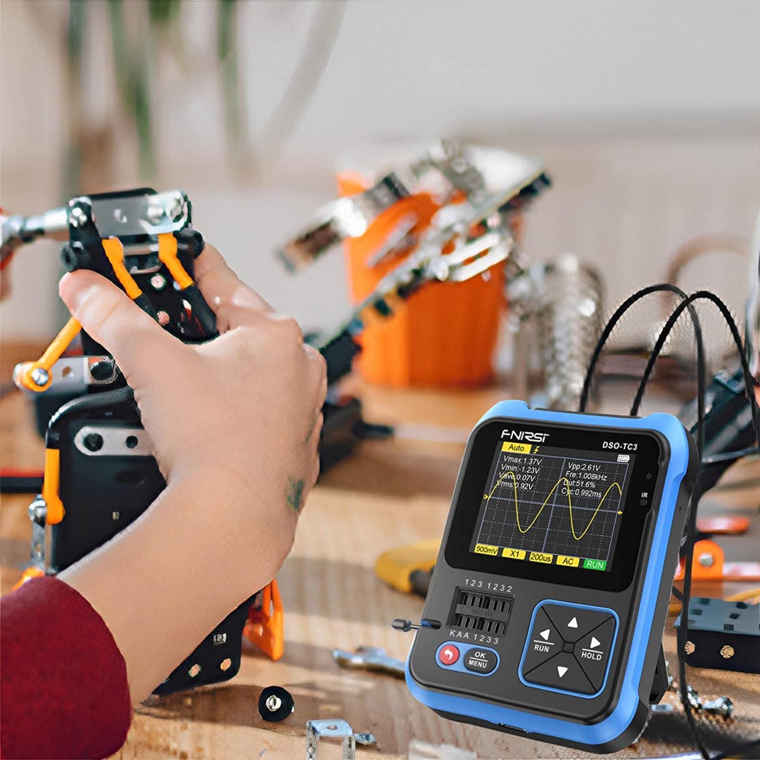 Transistor Tester, Handheld Oscilloscope Multimeter, 2.4 Inch Bandwidth ...