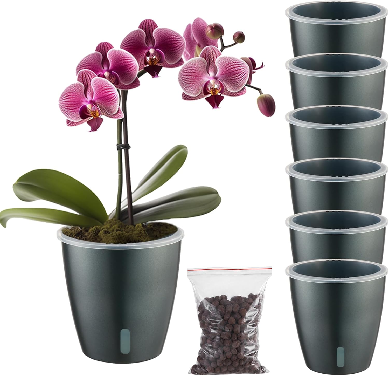 Amazon.com: 6-Pack 5 Inch Self Watering Pots for Indoor Plants with ...