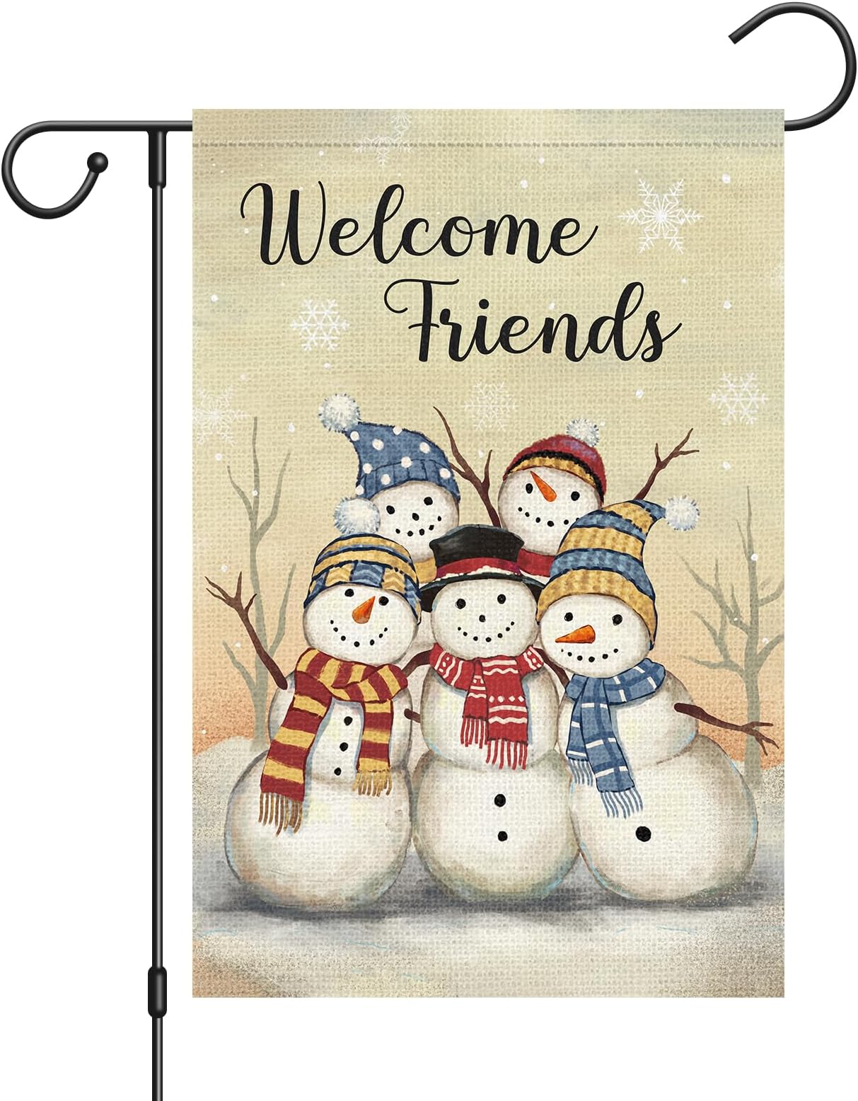 Amazon.com : Louise Maelys Winter Snowman Garden Flag 12x18 Double ...