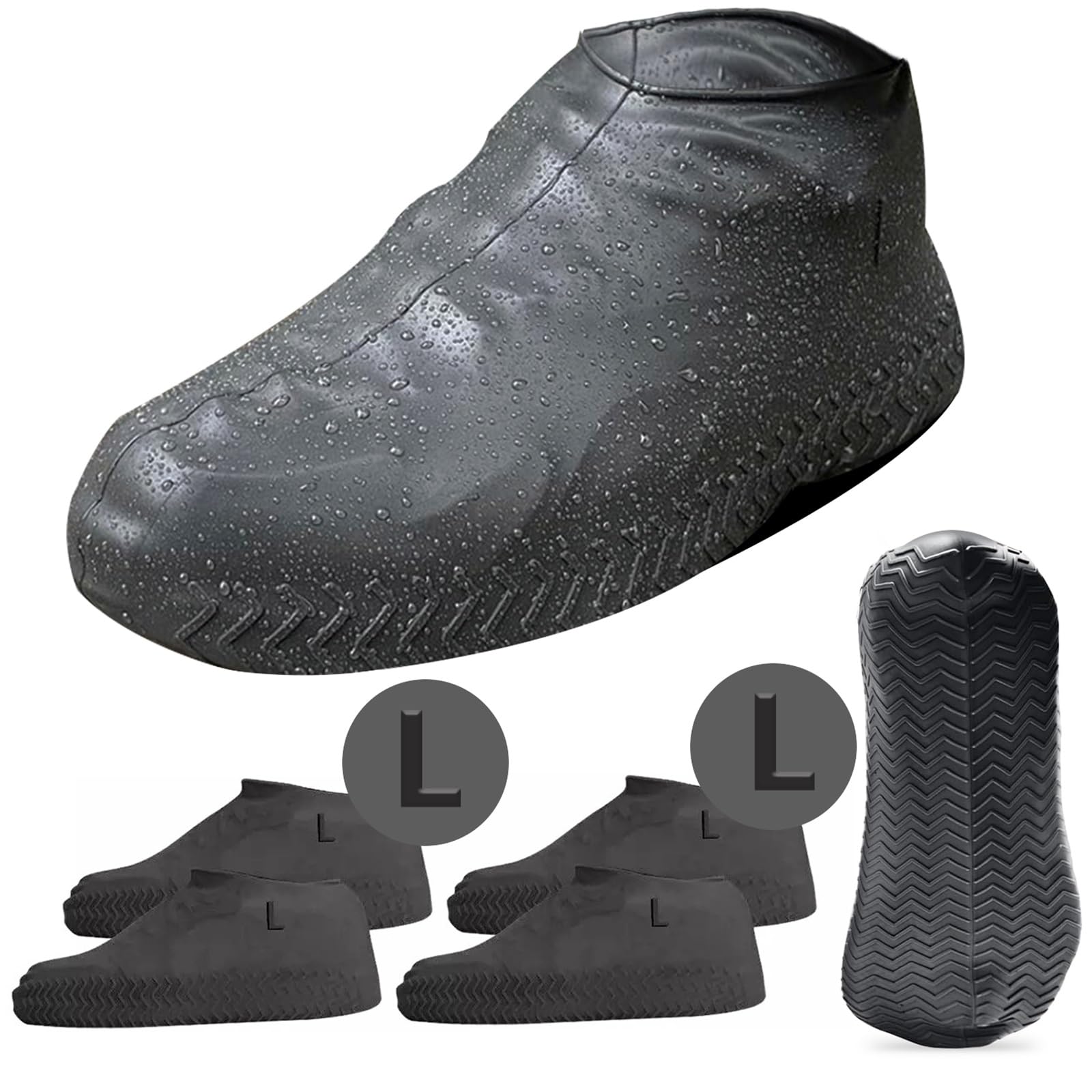 【2 Pares】Cubre Zapatos Impermeable Exterior para Hombre Mujer,L+L,Botas ...
