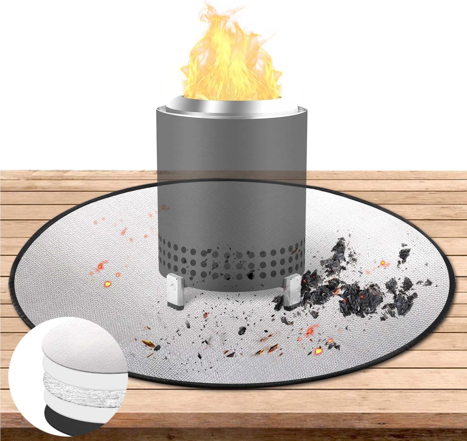 Amazon.com : TOHONFOO 18.5in Fire Pit Mat for Solo Stove Mesa Tabletop ...