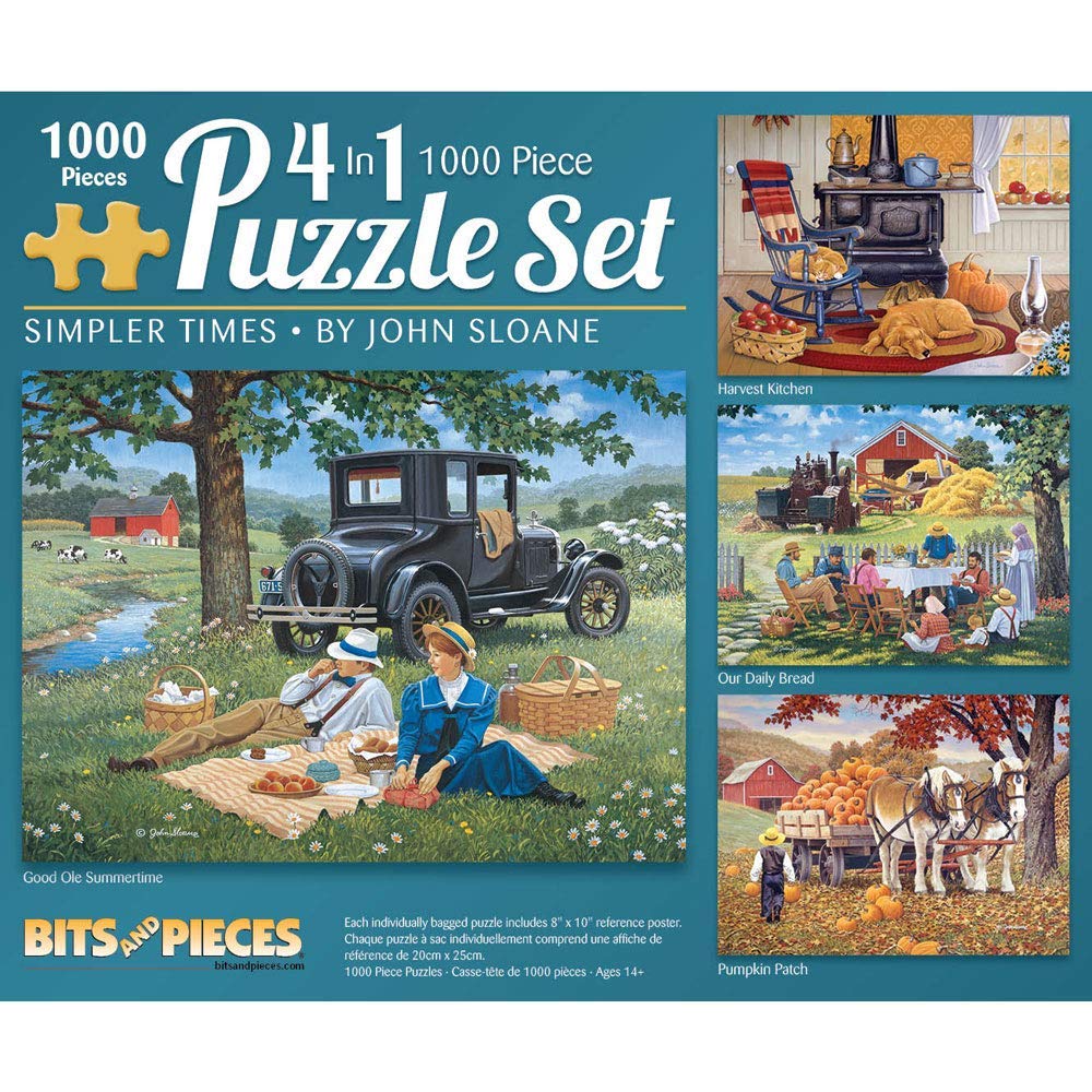 Amazon.com: Bits and Pieces – 4-in-1 Multi-Pack 1000 Piece Jigsaw ...