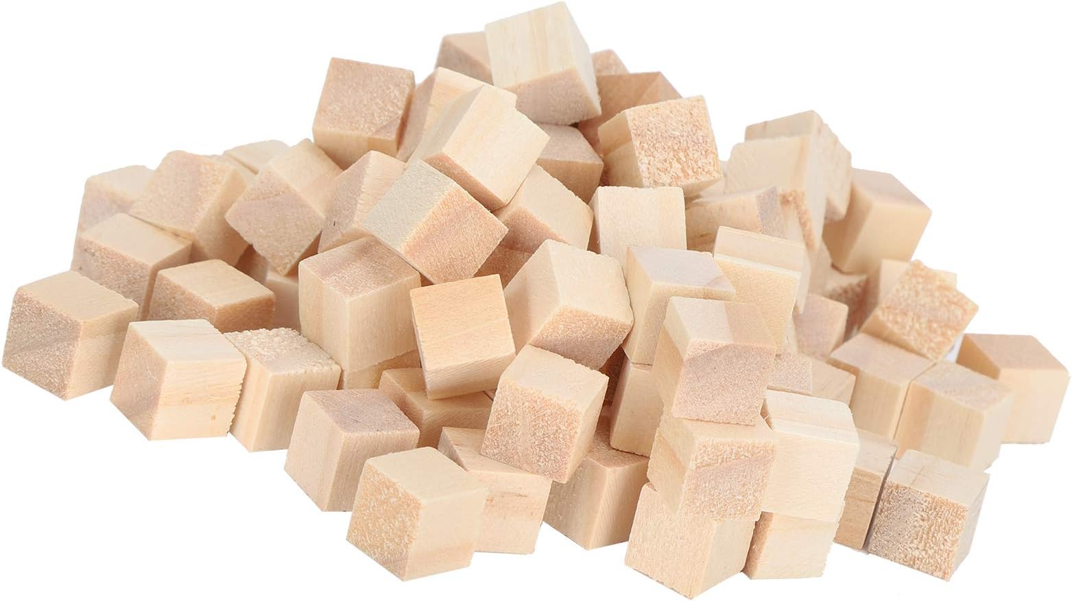 Amazon.com: Wooden Cubes 100pcs, 1cm Small Wood Blocks Unfinished Wood ...