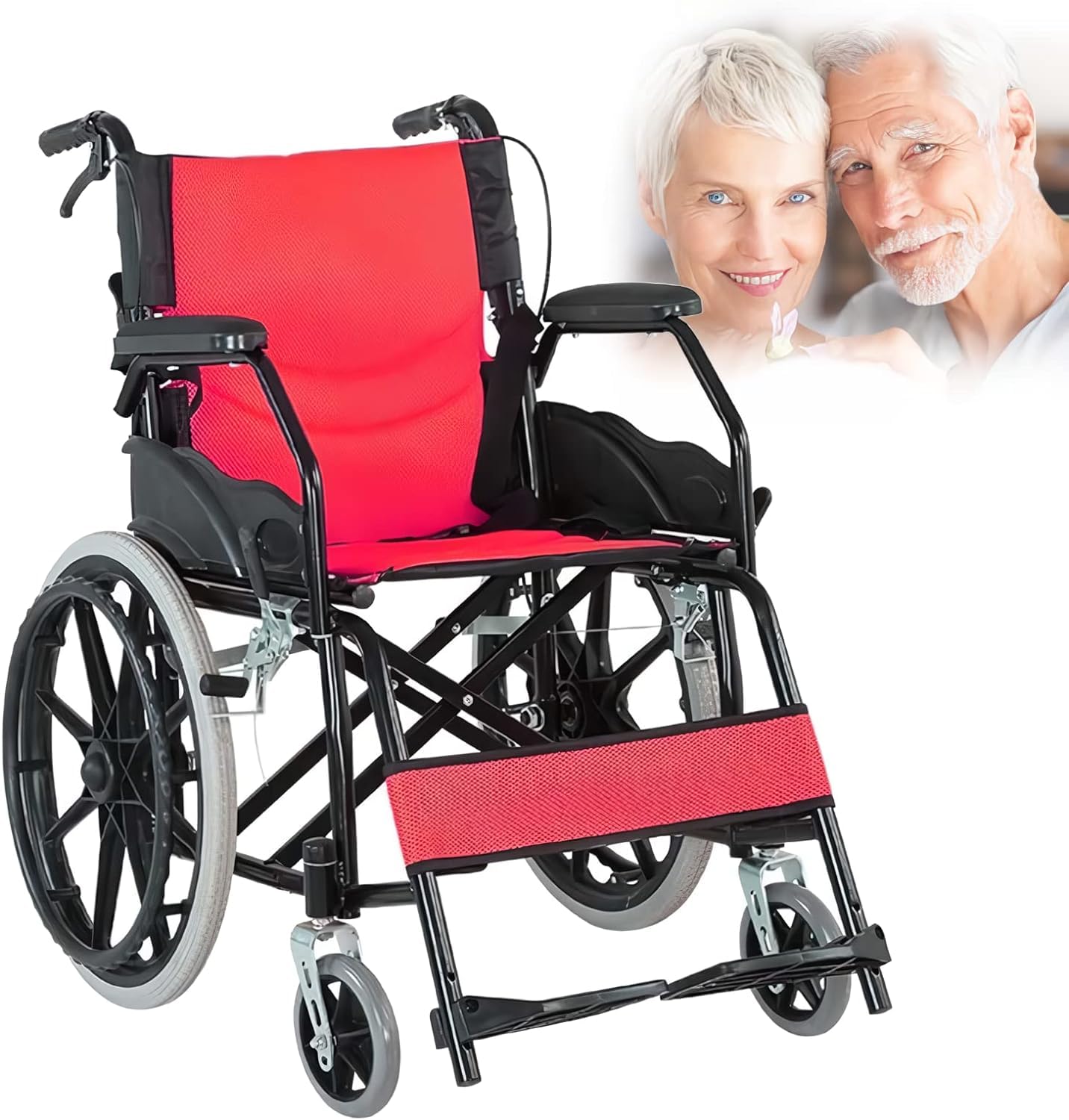 Wheelchair Ultra-Lightweight Wheelchair Brake Folding Transport ...