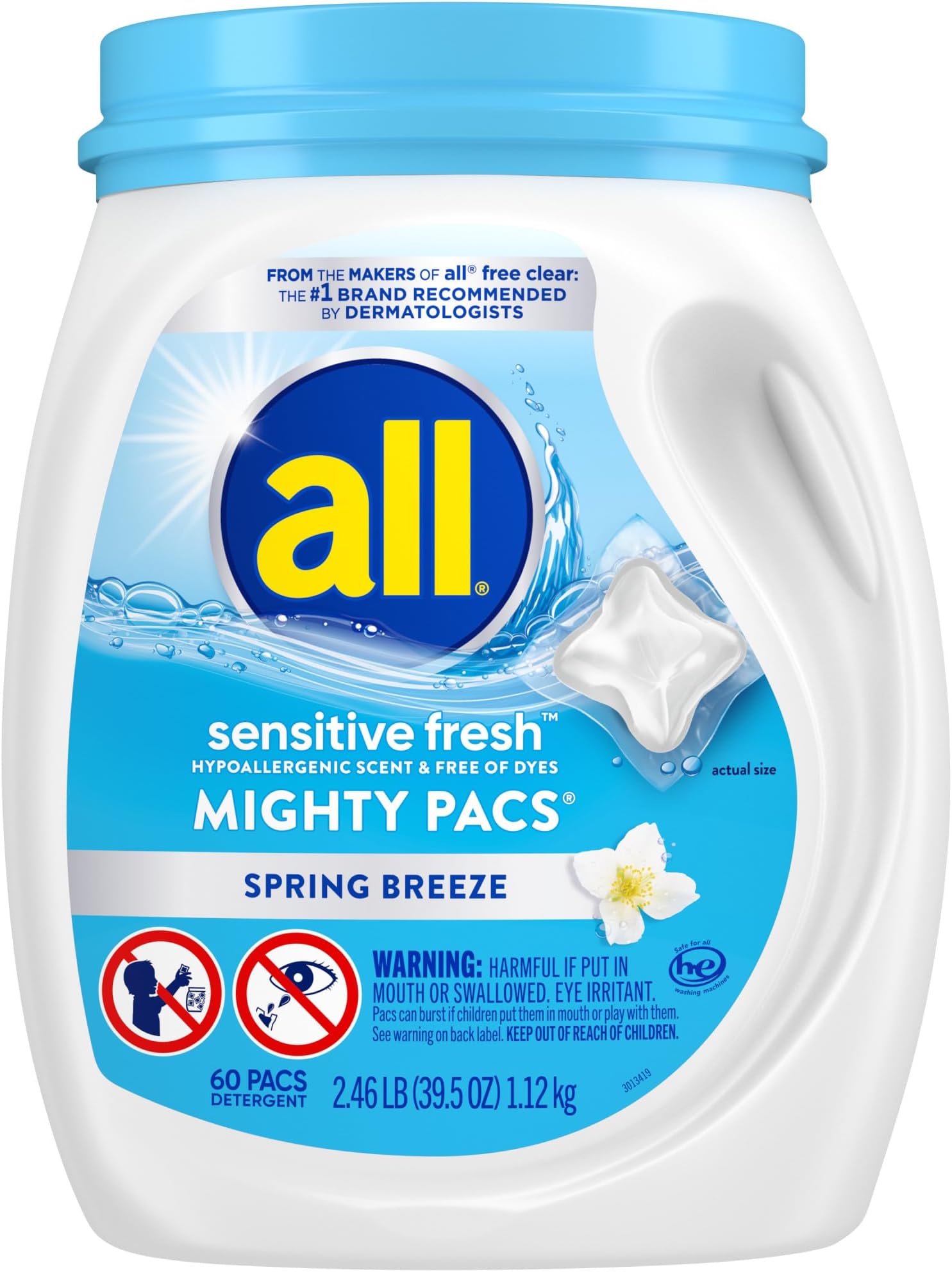 Amazon.com: all Sensitive Fresh Mighty Pacs Laundry Detergent Pacs ...