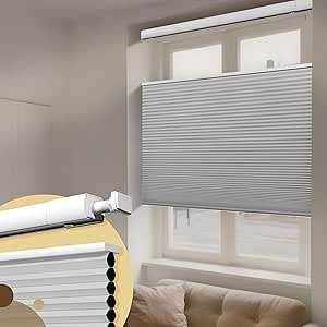 HOTSOON No Drill No Tools Blackout Cellular Shades Top Down Bottom Up ...