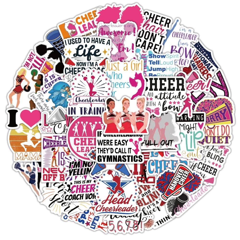 Snapklik.com : 50 Pack Cheer Stickers, Vinyl Perfect Cheer Gifts ...