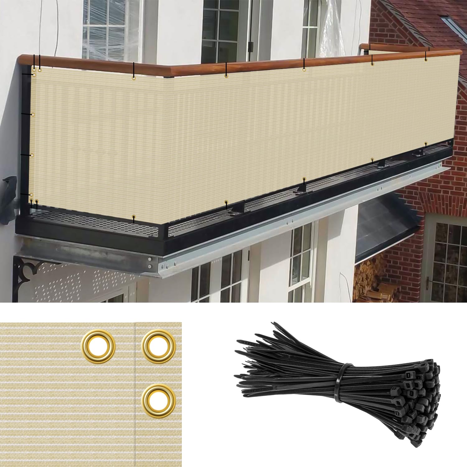 Amazon.com : Goleray 3'x15' Privacy Screen Balcony Covers for ...