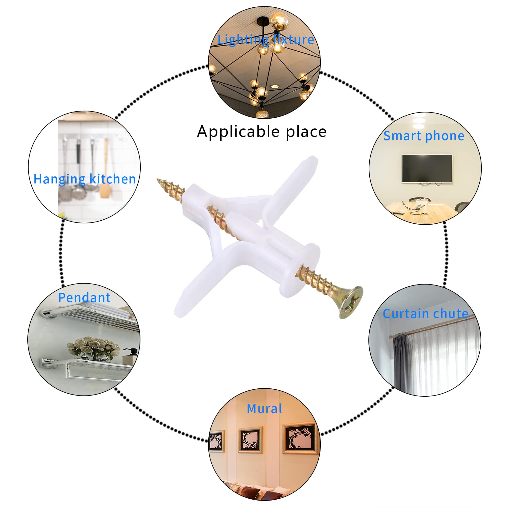 Snapklik.com : 50 Sets Hollow Wall Anchors For Drywall Heavy Duty ...