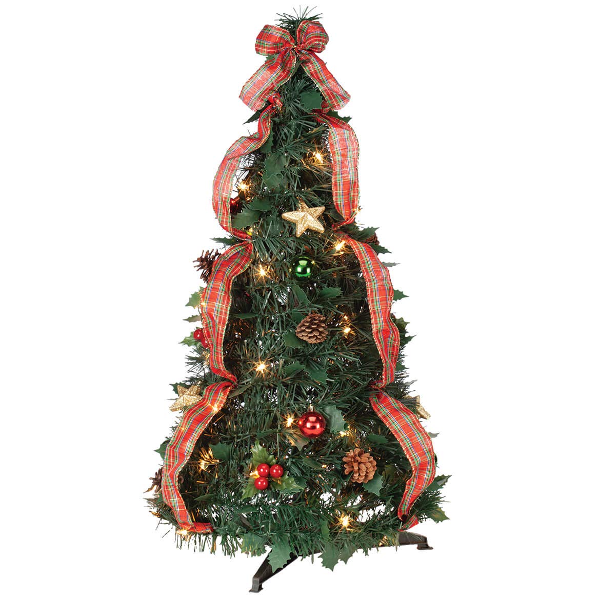Amazon.com: 3' Plaid Pull-Up Tree by Holiday PeakTM : Home & Kitchen
