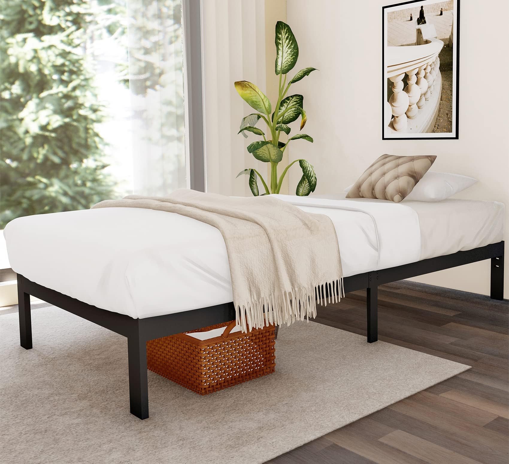 Amazon.com: Generic Twin Bed Frame/Twin Bed/Twin Size Metal Platform ...