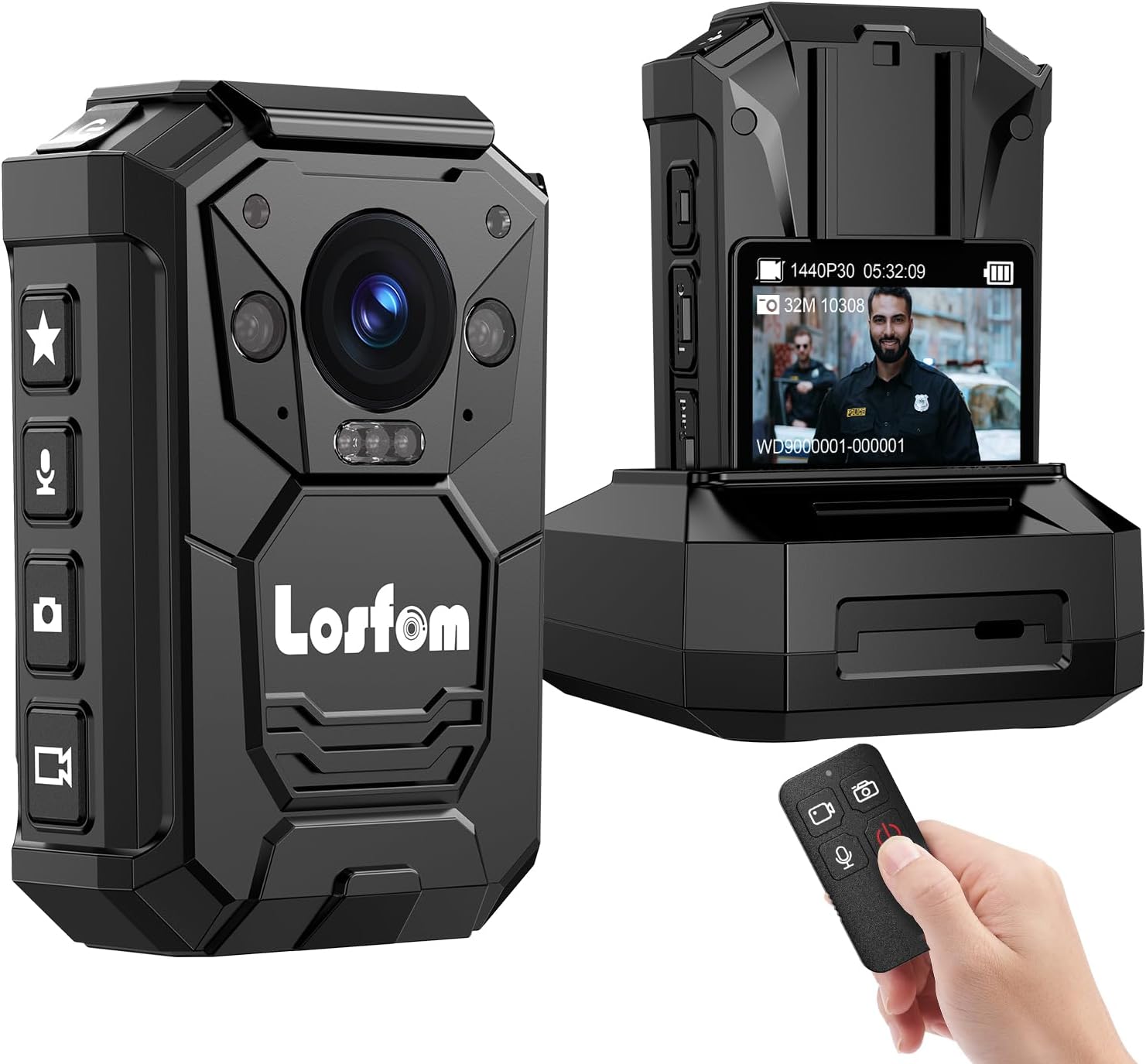 Amazon.com: Losfom WD9 2K Body Mounted Camera,128G GPS Body Camera with ...