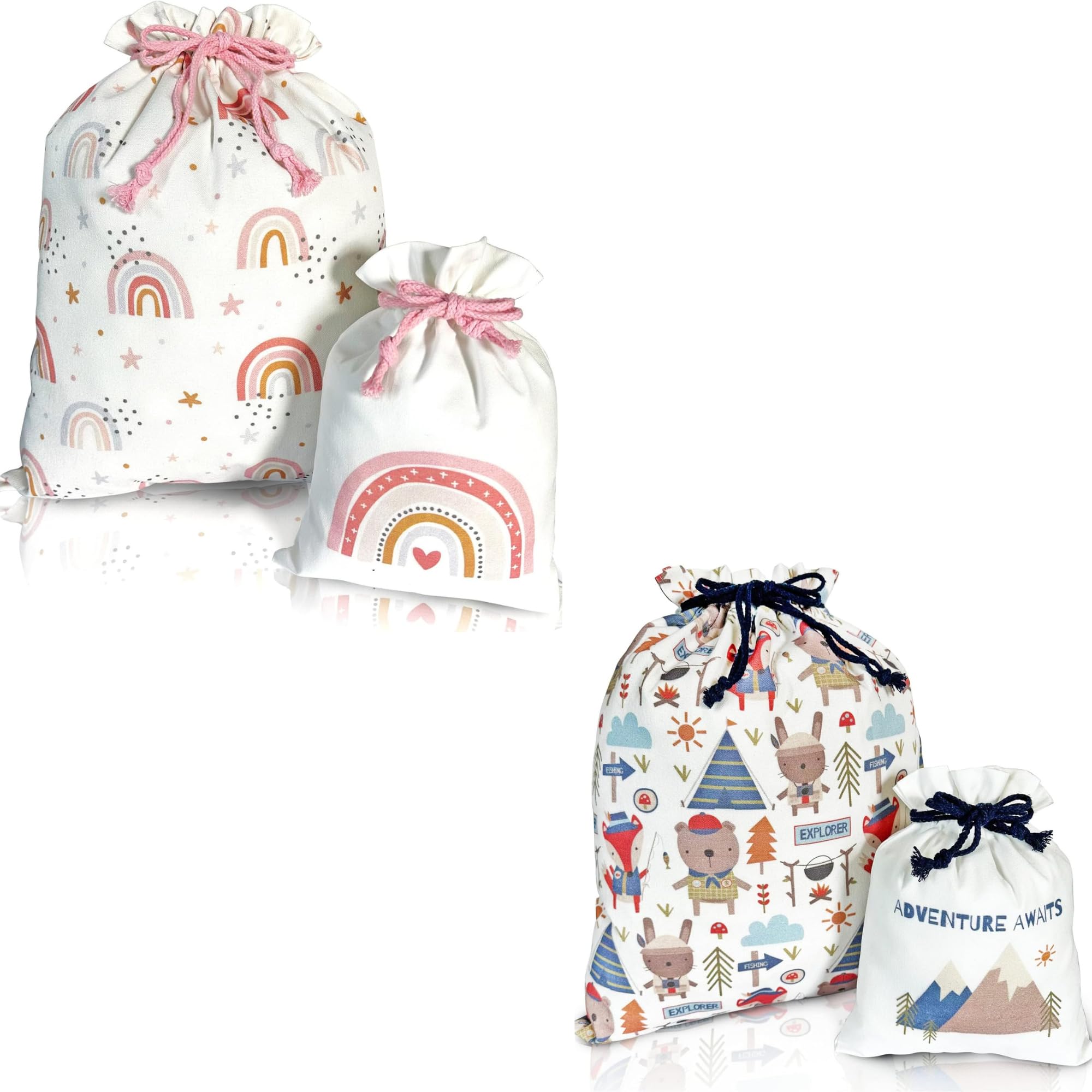 Amazon.com: Gather & Knot Drawstring Gift Bags | Premium Canvas Gift ...