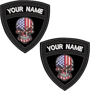 Amazon.com: Uayma 2PCS Embroidery Name Patches,Custom Patches Name,Embroidered Tactical Military ...