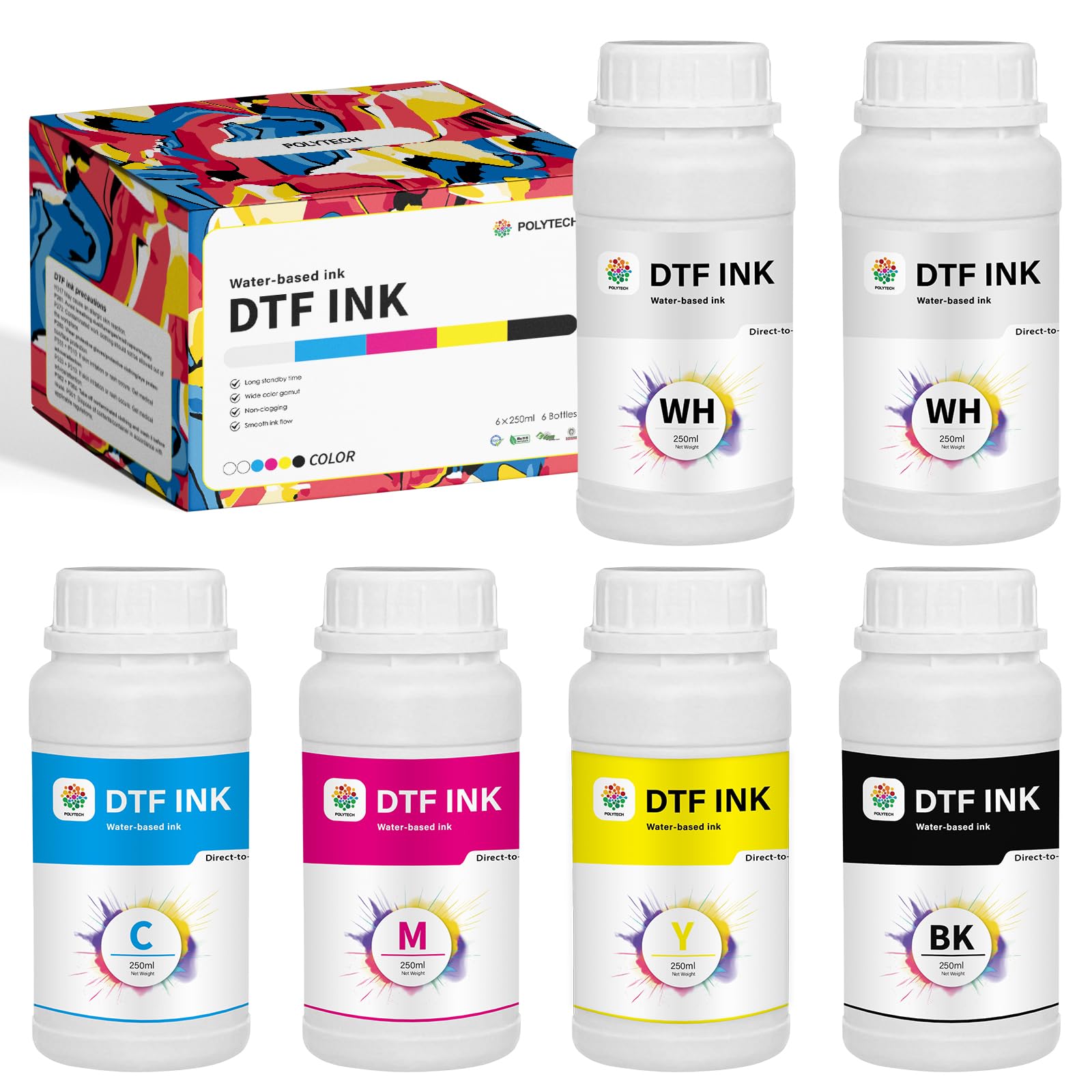 Snapklik.com : Polytech DTF Ink For Epson L1800/ET-8550/XP-15000/L805 & All DTF Printer ...