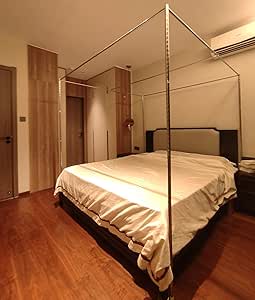 Amazon.com: Xierdio Home Stainless Steel Canopy Frame Bed Frame ...