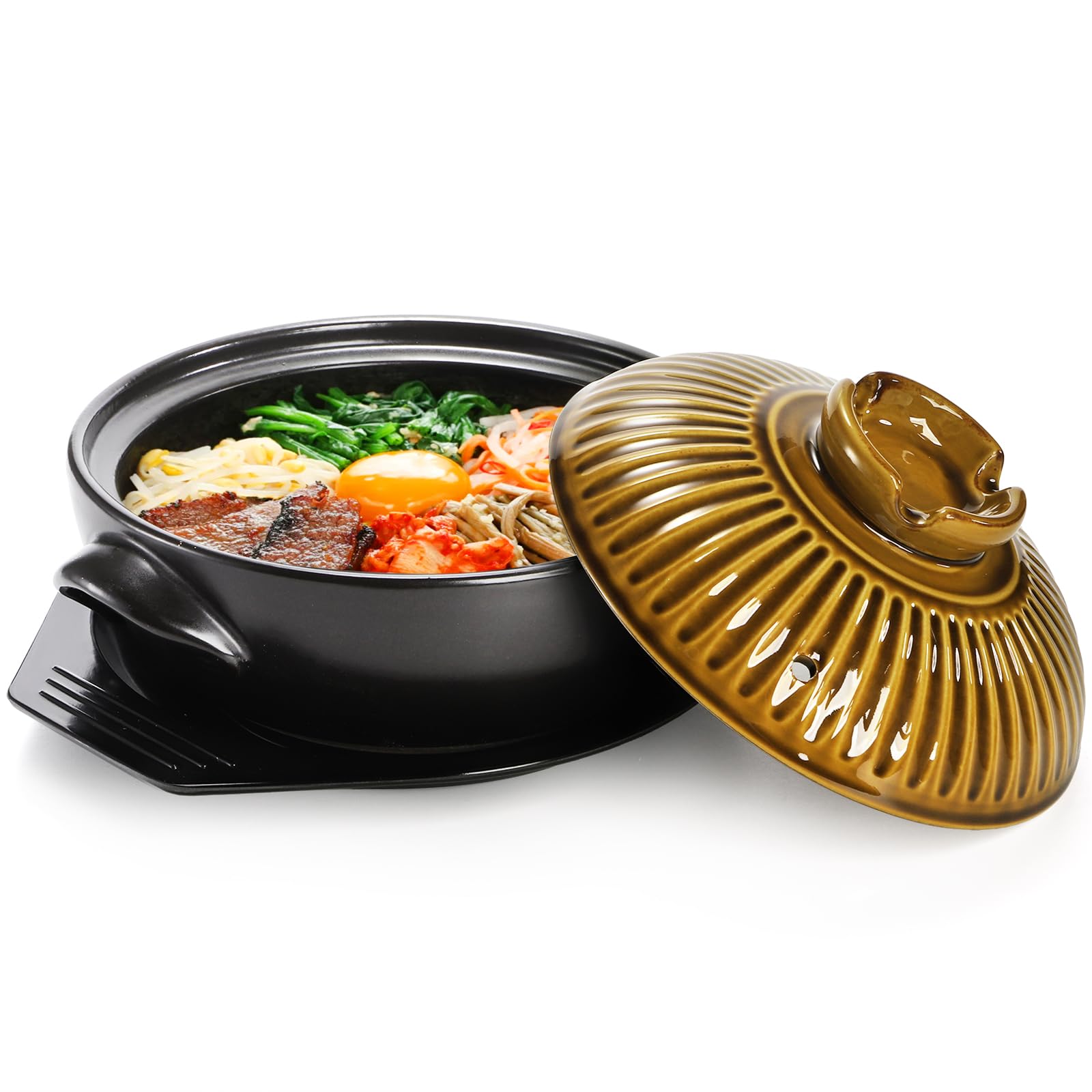 Amazon.com: Okllen Large Korean Ceramic Bowl with Lid and Platter, 54 ...