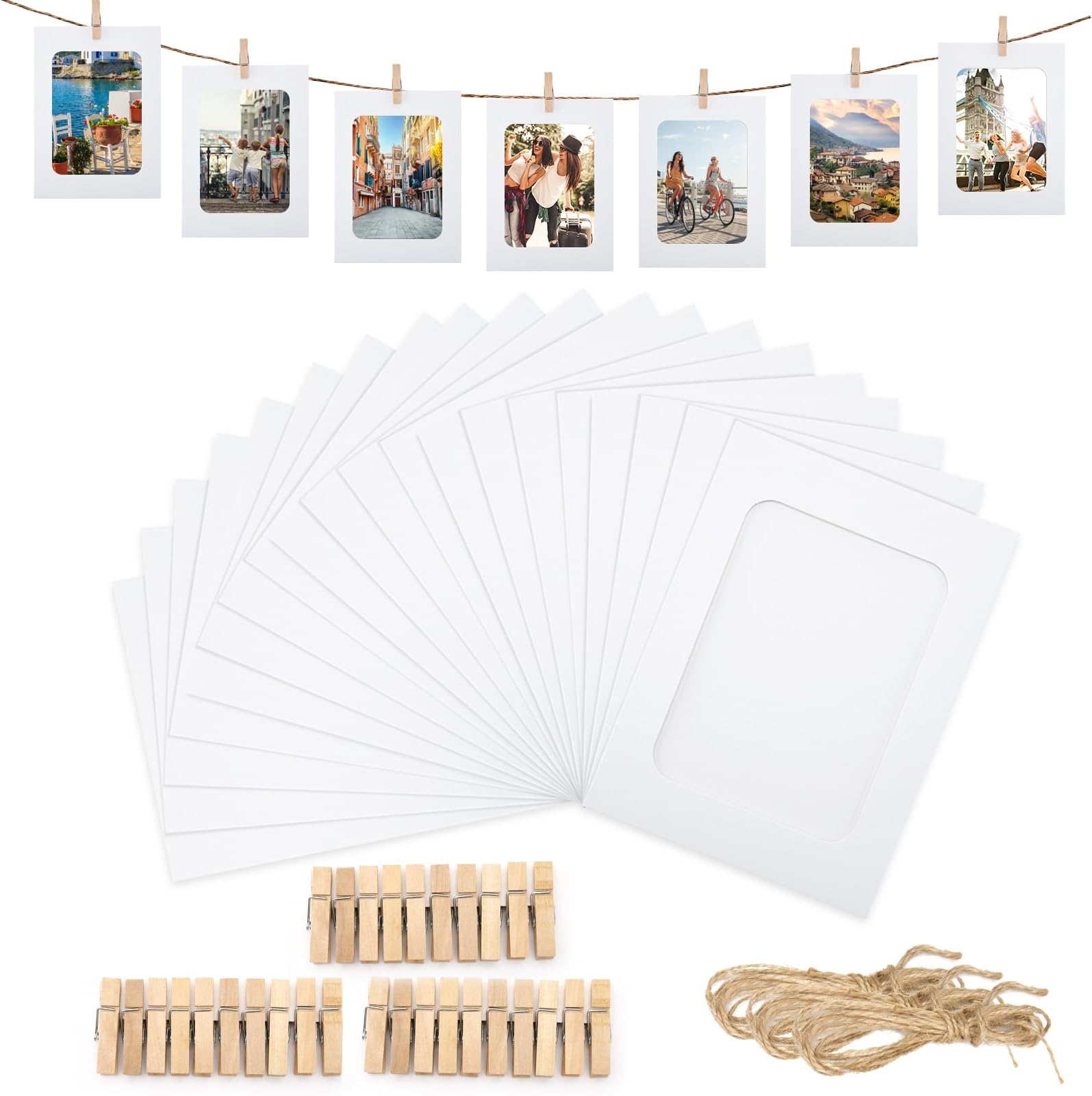 Amazon.com: Hanging Photo Display with Clips | Monthly Photo Banner ...