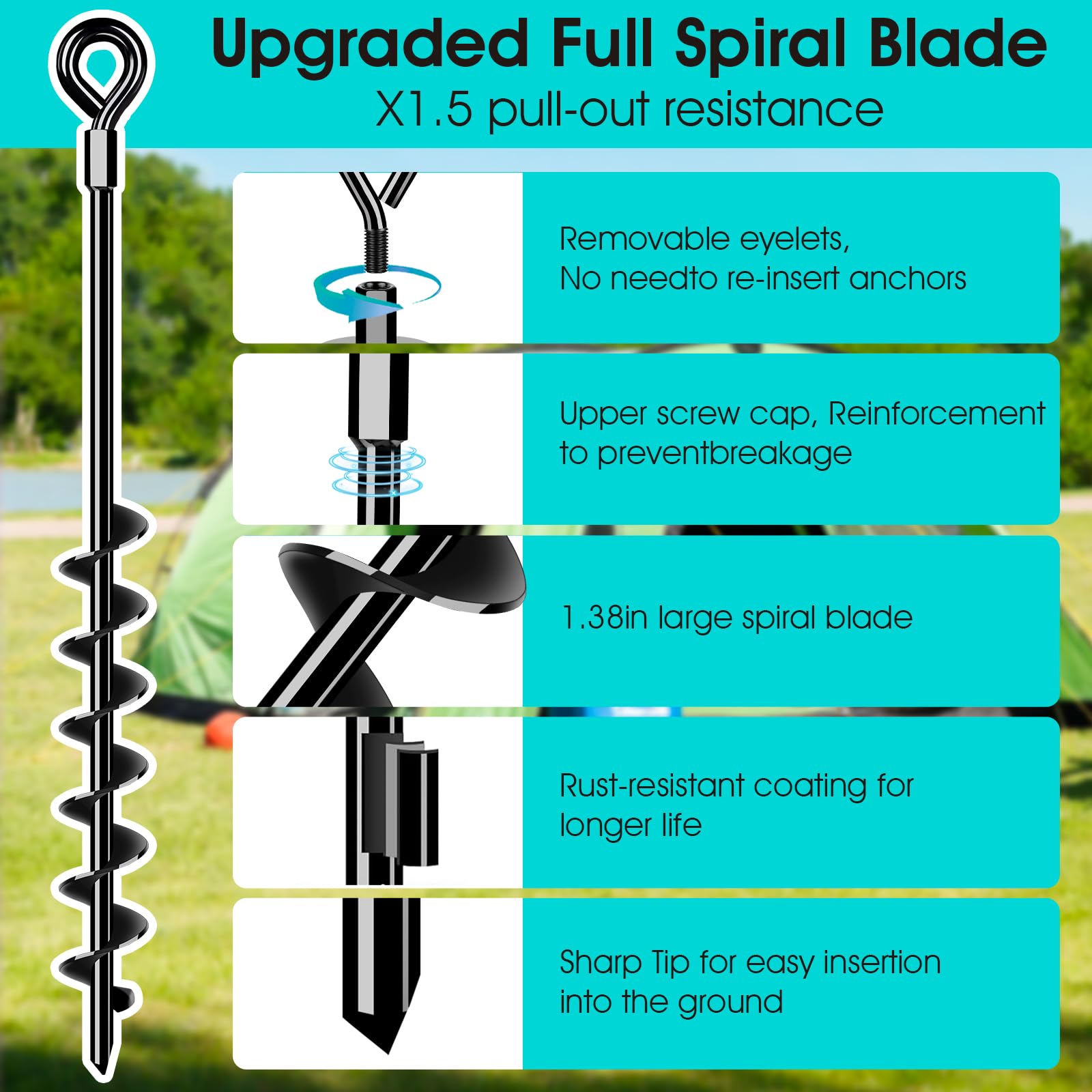 Snapklik.com : 27" Ground Anchors Heavy Duty Shed Anchors Kit, Mobile ...