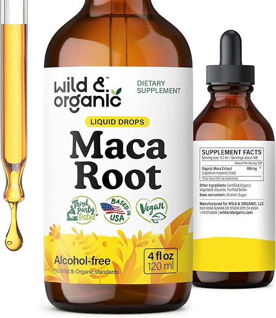 Amazon.com: Wild & Organic Maca Root Liquid Drops for Men & Women ...