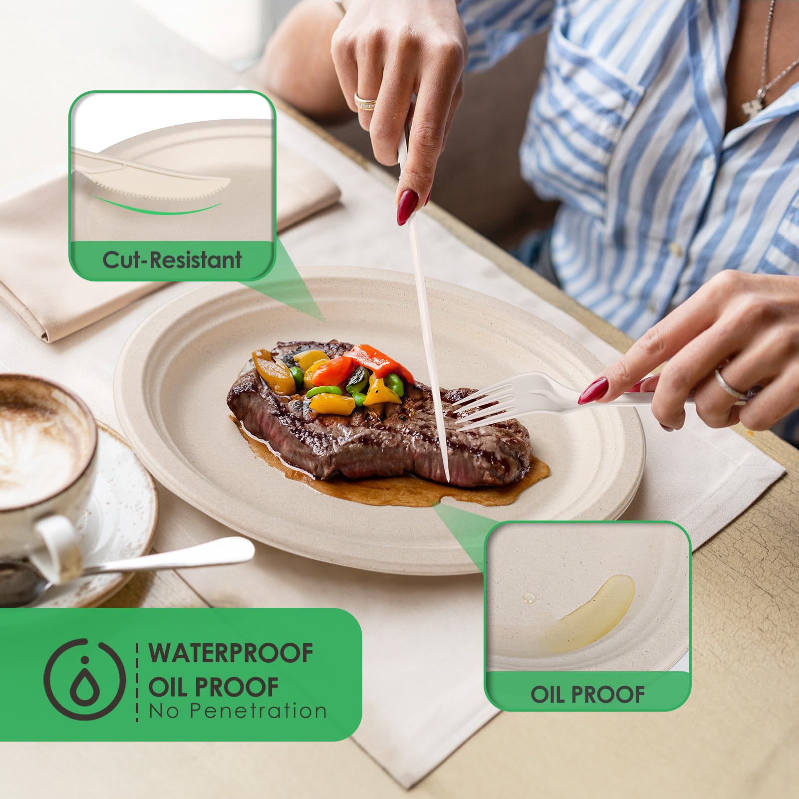 Snapklik.com : Gezond 100% Compostable Oval Paper Plates 12.5 Inch 50 ...