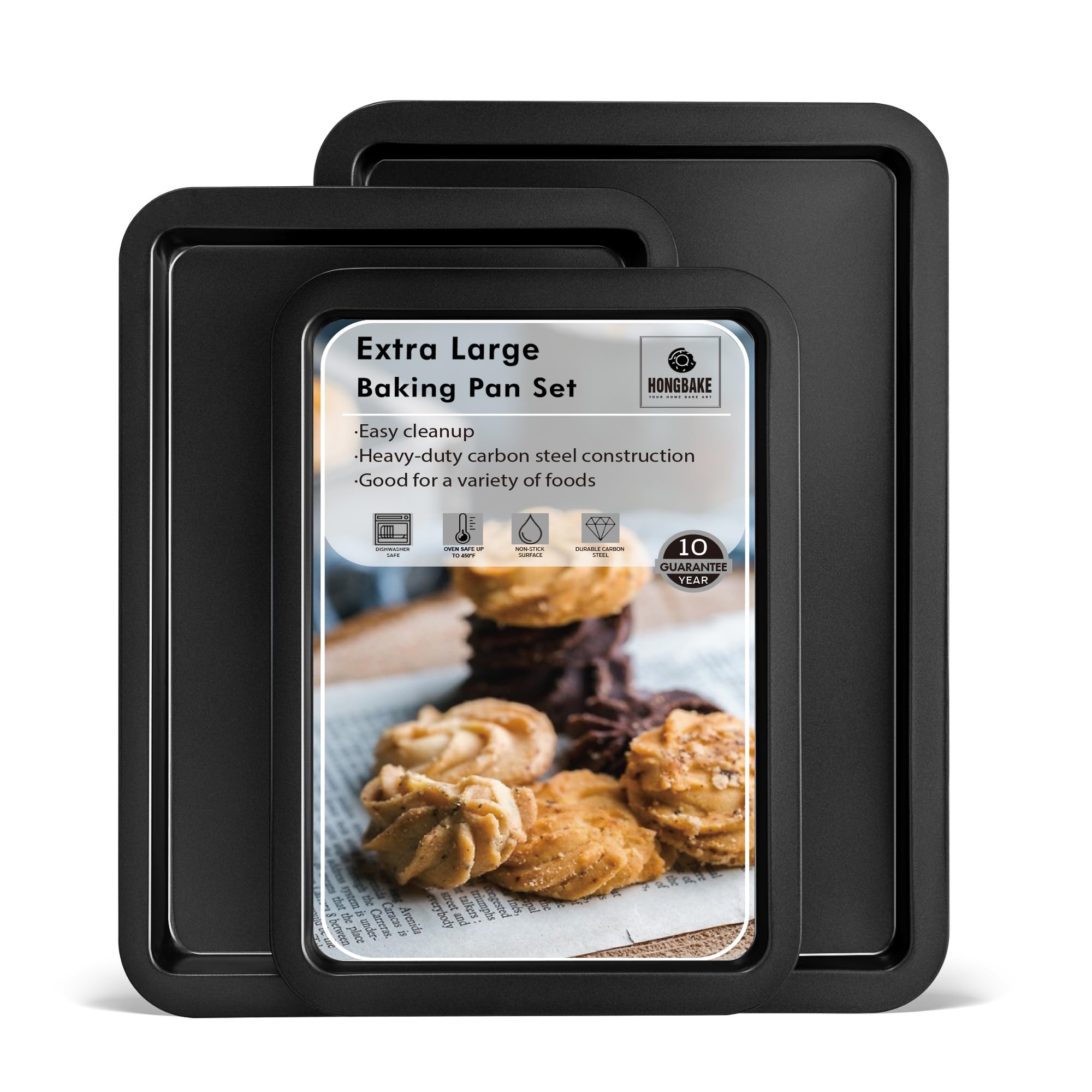 Amazon.com: HONGBAKE XL Large Baking Sheet Set-19x13.25 in, Large ...