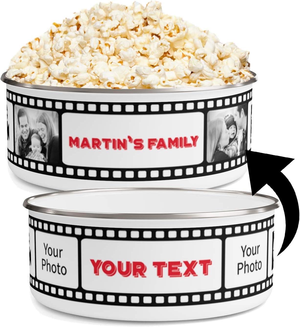 Amazon.com | Personalized Popcorn Bowl (Large - 40oz) - Add Your Photo ...