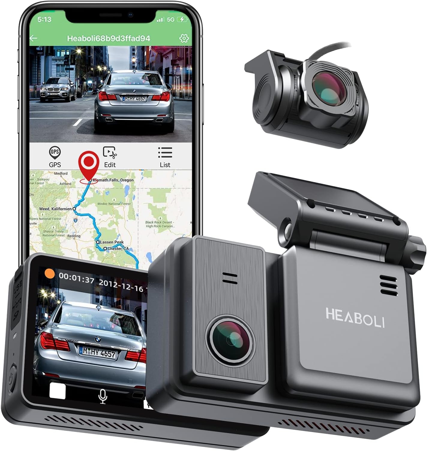 Amazon.com: Kingslim D4 4K Dual Dash Cam with Built-in WiFi GPS, Front ...