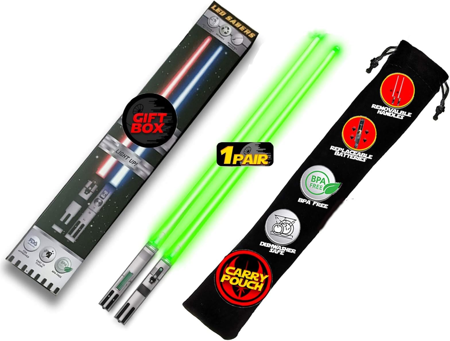 Amazon.com: LIGHTSABER CHOPSTICKS LIGHT UP STAR WARS LED Glowing Light ...