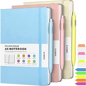 Amazon.com : Lined Journal Notebook, 3 Pack A5 College Ruled Notebooks ...
