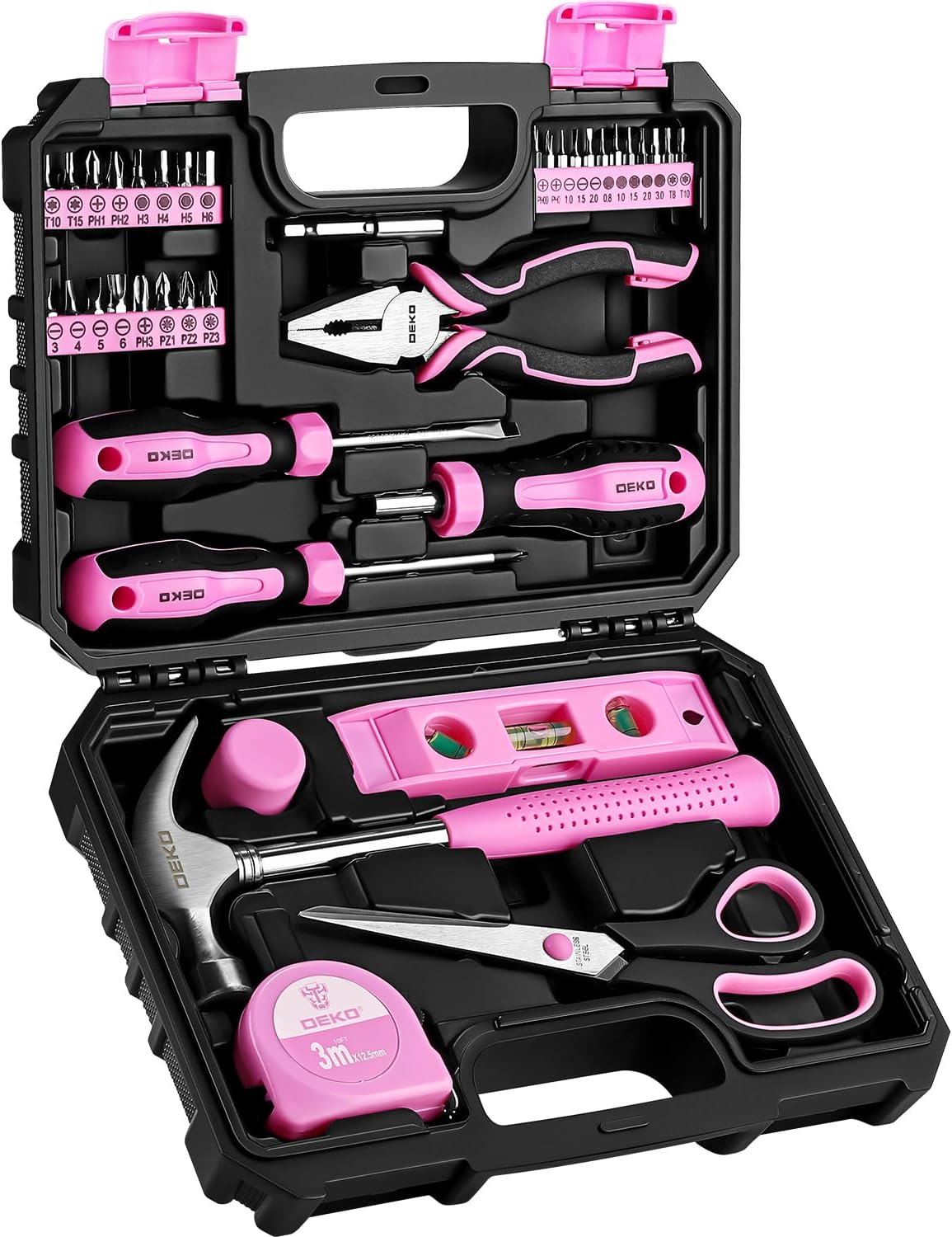 DEKOPRO Tool Set for Women: Pink Tool Set for Home Repair, Womens Tool ...