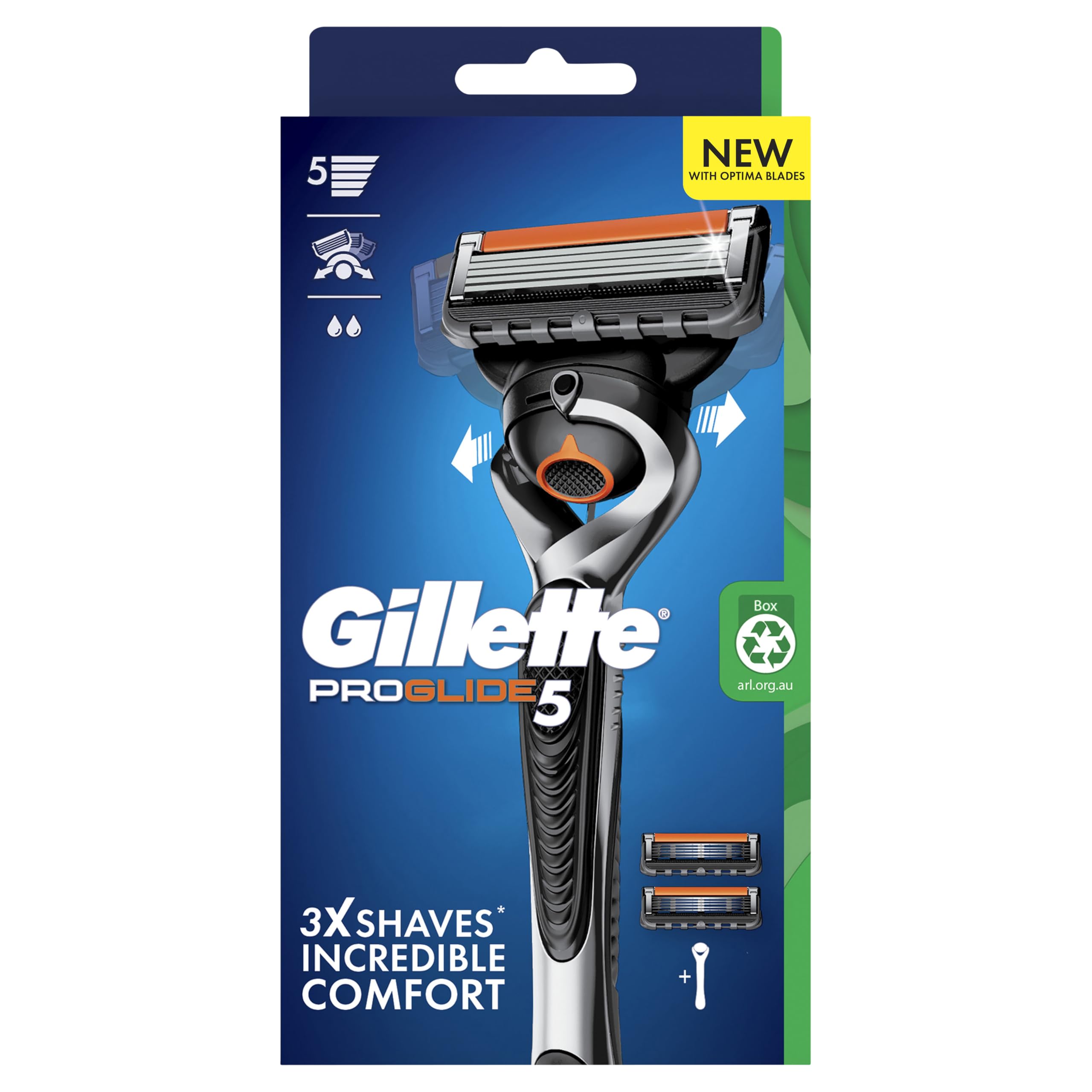 Gillette Fusion Proglide Razor Handle + 2 Blade Rf : Amazon.com.au ...