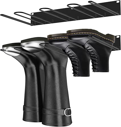 Sibosen 2 Packs Boot Rack Wader Hanger Wall Mounted,Sturdy Metal Shoe ...