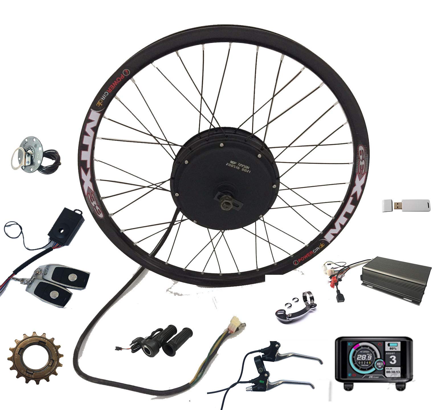 Nbpower Qs 3000w Brushless Hub Motor 72v 80a Sabvoton Controller ...