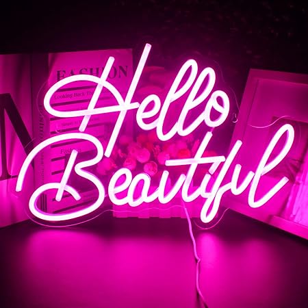 Amazon.com : Kavaas Hello Gorgeous Neon Signs for Wall Decor, Hello ...