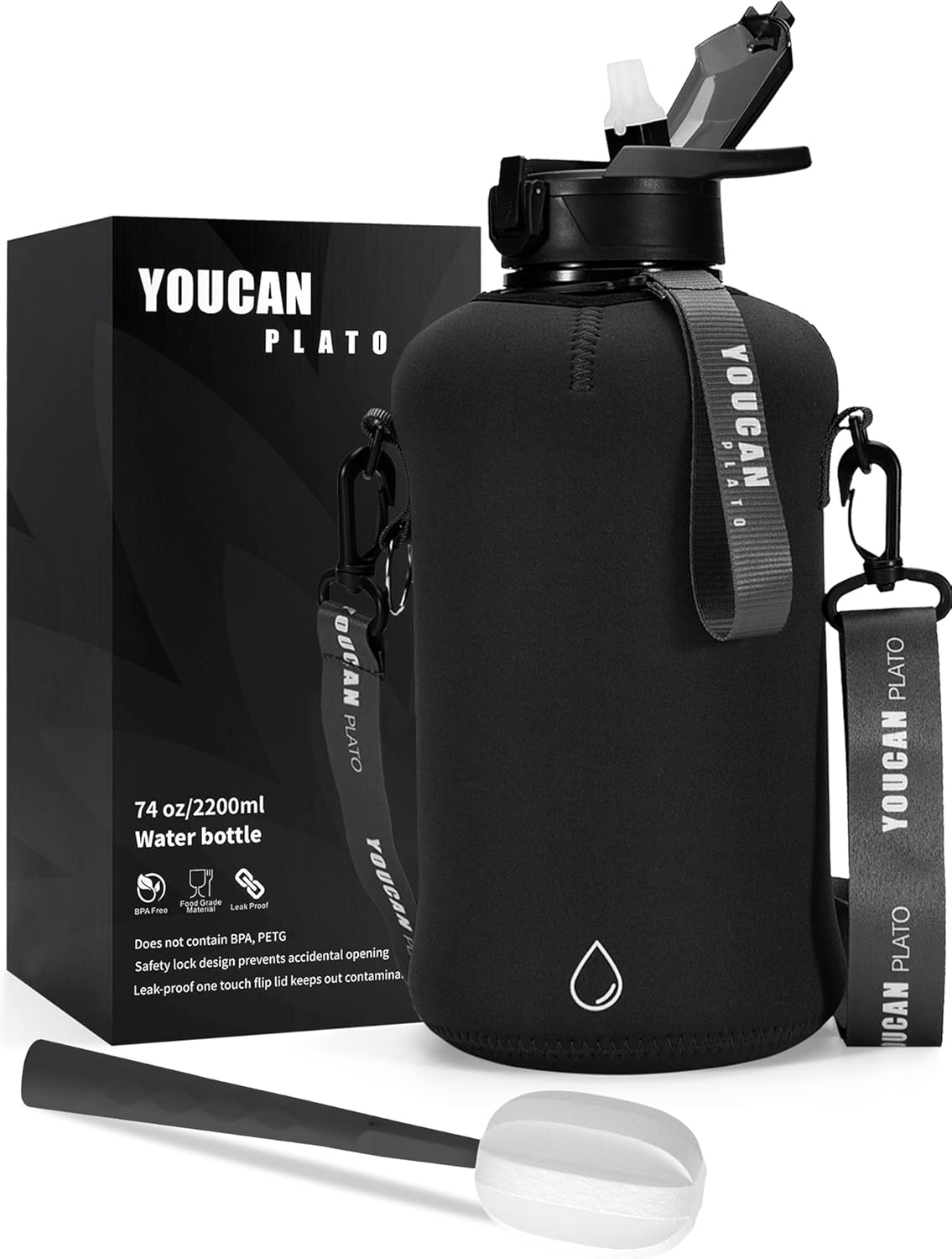 Amazon YOUCAN PLATO 64 Oz Half Gallon Large Water Bottle With amazon-youcan-plato-64-oz-half-gallon-large-water-bottle-with