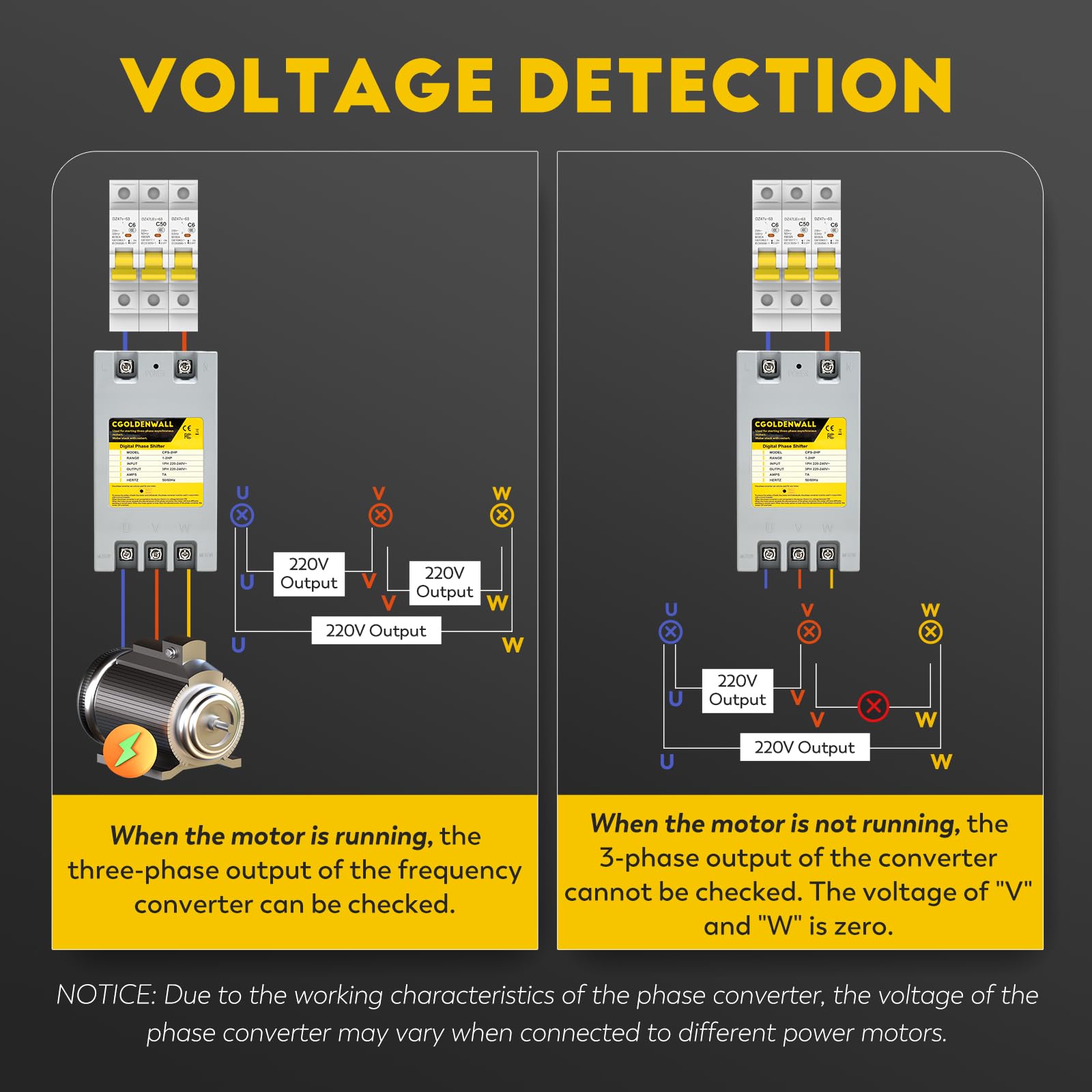 Snapklik.com : CGOLDENWALL Single Phase To 3 Phase Converter 5HP/4KW ...