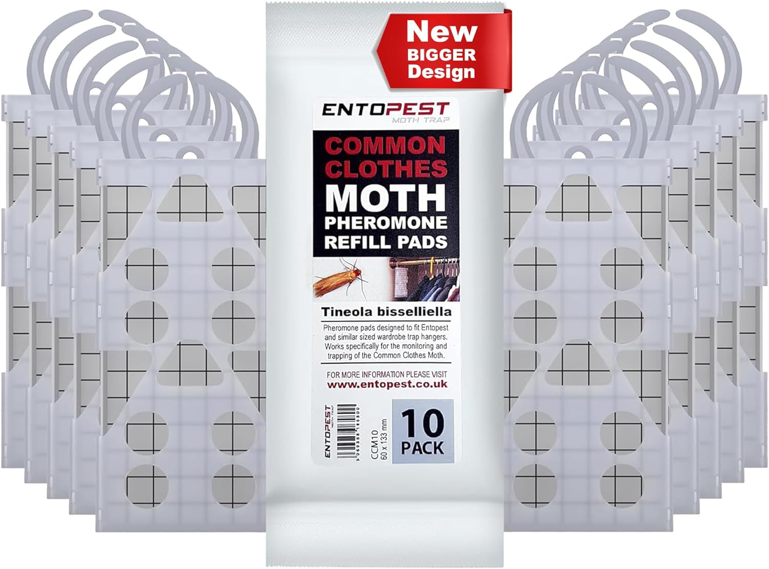 Entopest Moth Peds | 10 Refill Pads & 10 Reusable Hangers | Clothes ...