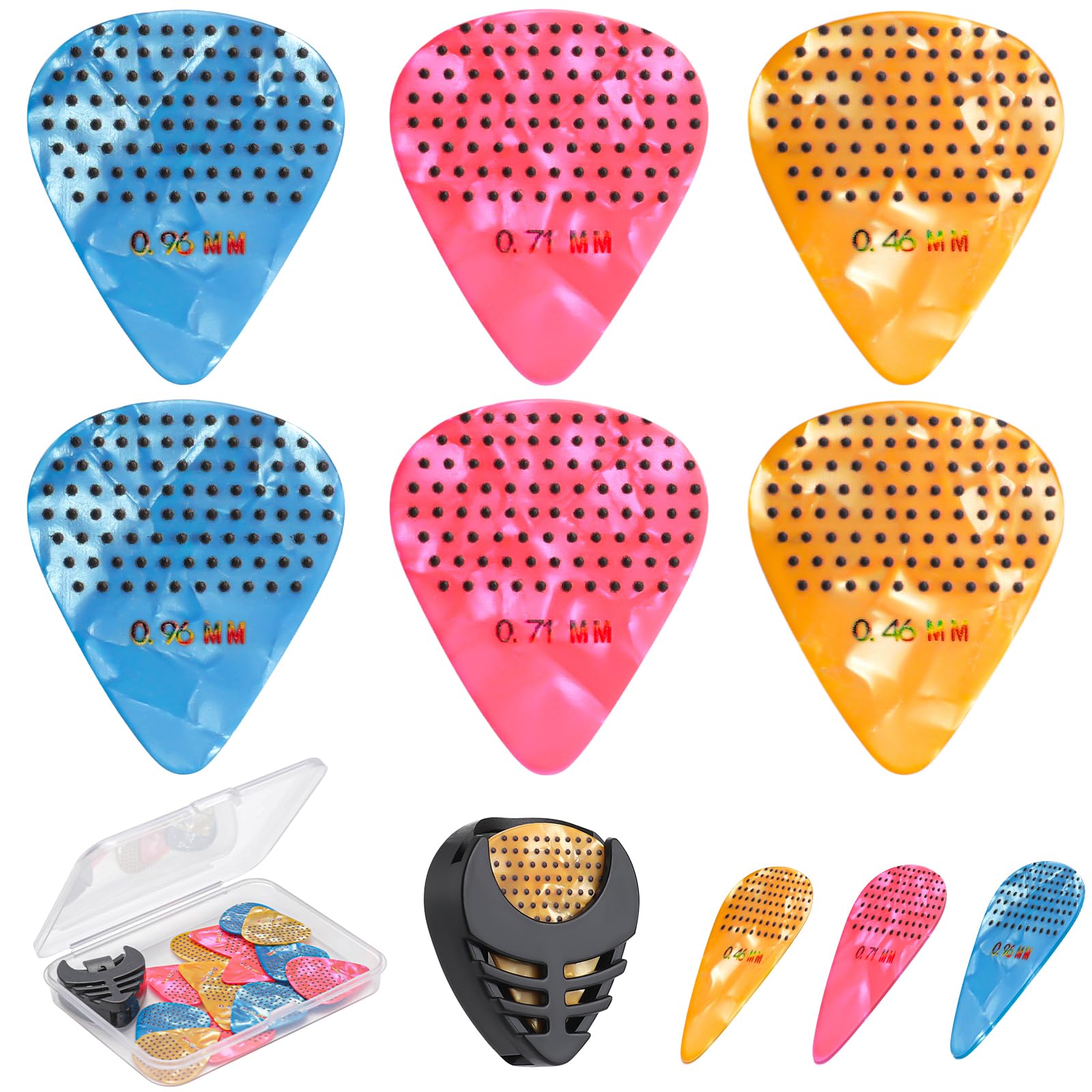 15 Pack Non-slip Guitar Picks, 3 Different Colorful Celluloid Guitar ...