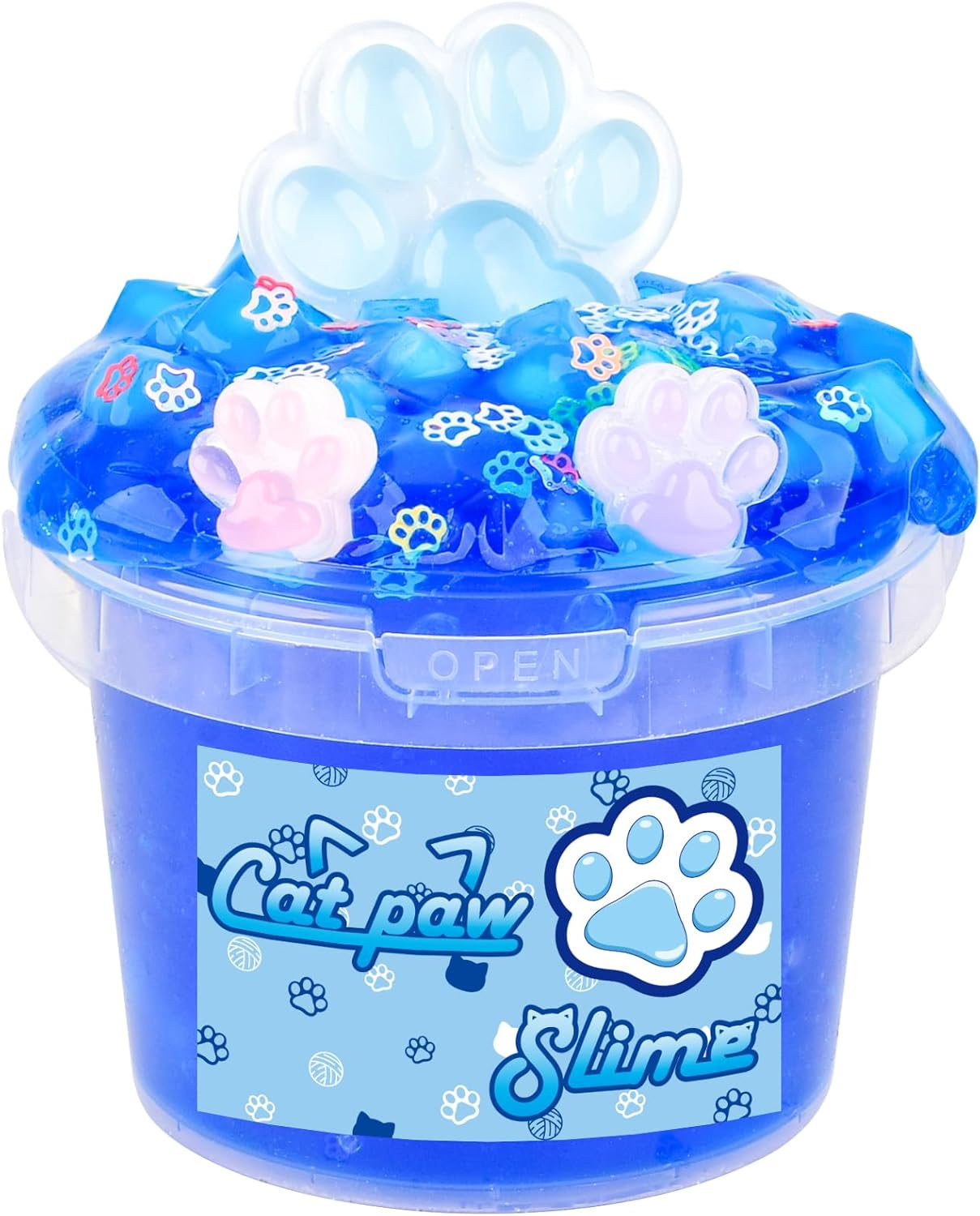 Blue Crunchy Cat's Paw Slime,Super Soft and Non-Sticky, Great for ...