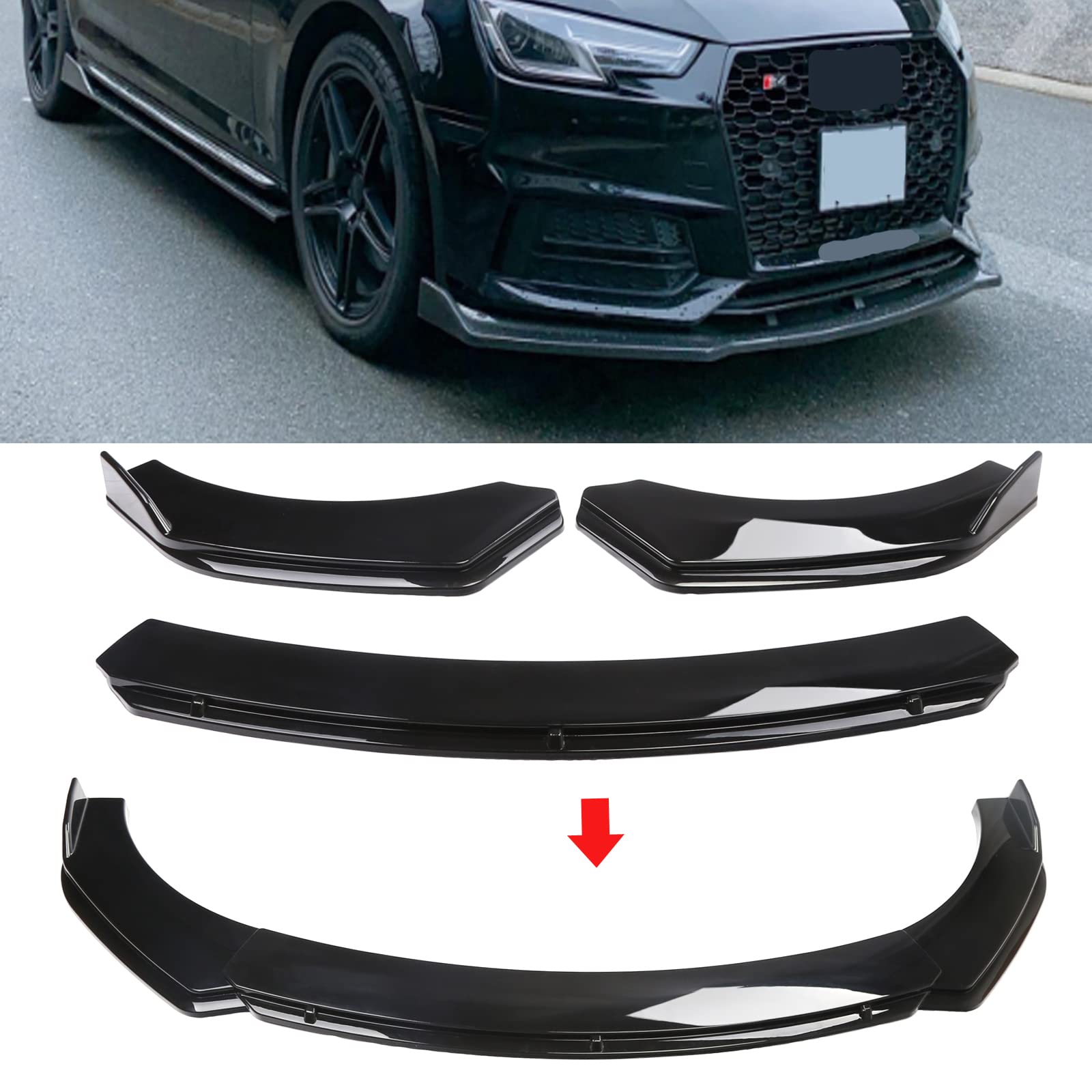 Buy Universal 68.89"/175CM Front Bumper Lip Spoiler Wing Body Fits, PP ...