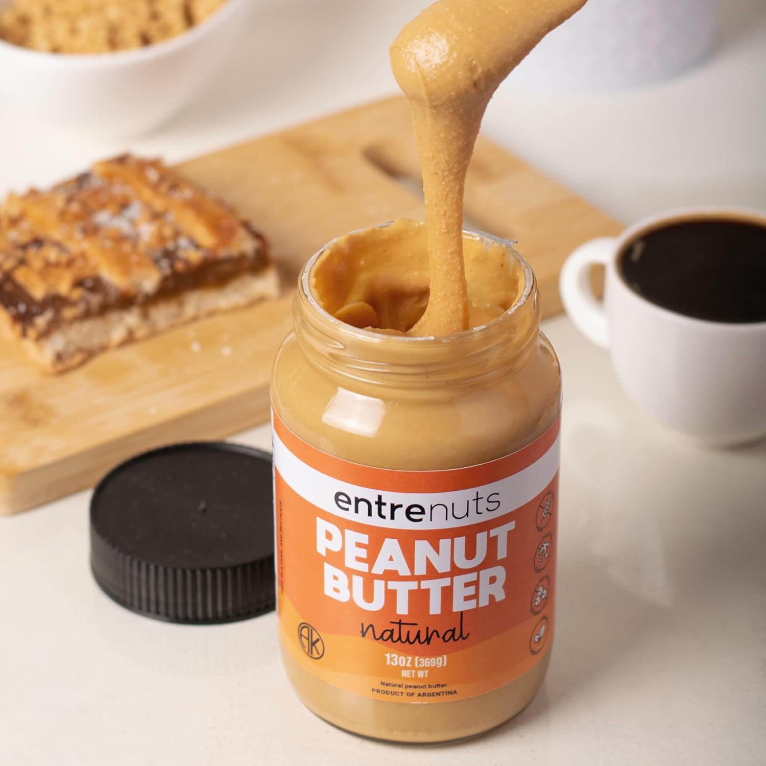 Amazon.com : All Natural Peanut Butter No sugar Spread - Gluten Free ...